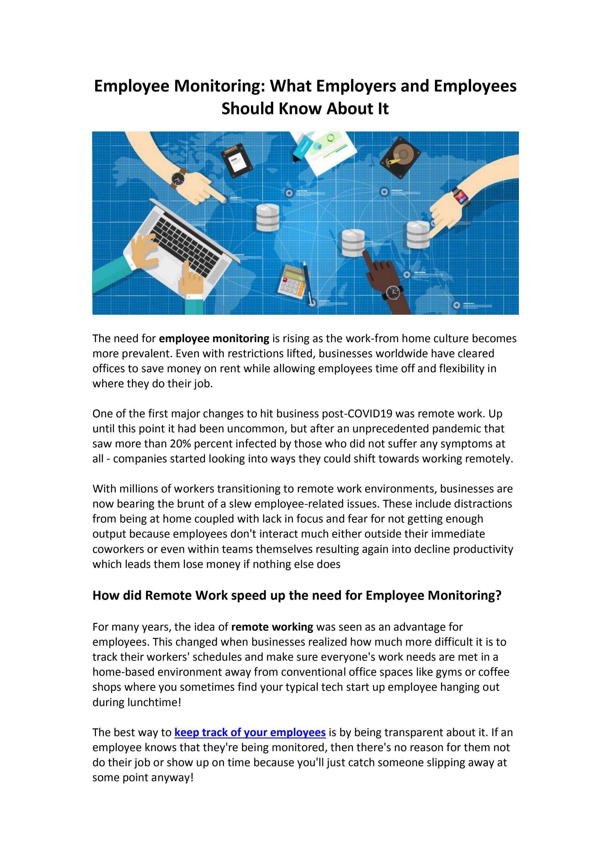 Employee Monitoring - What Employers and Employees Should Know About It ...