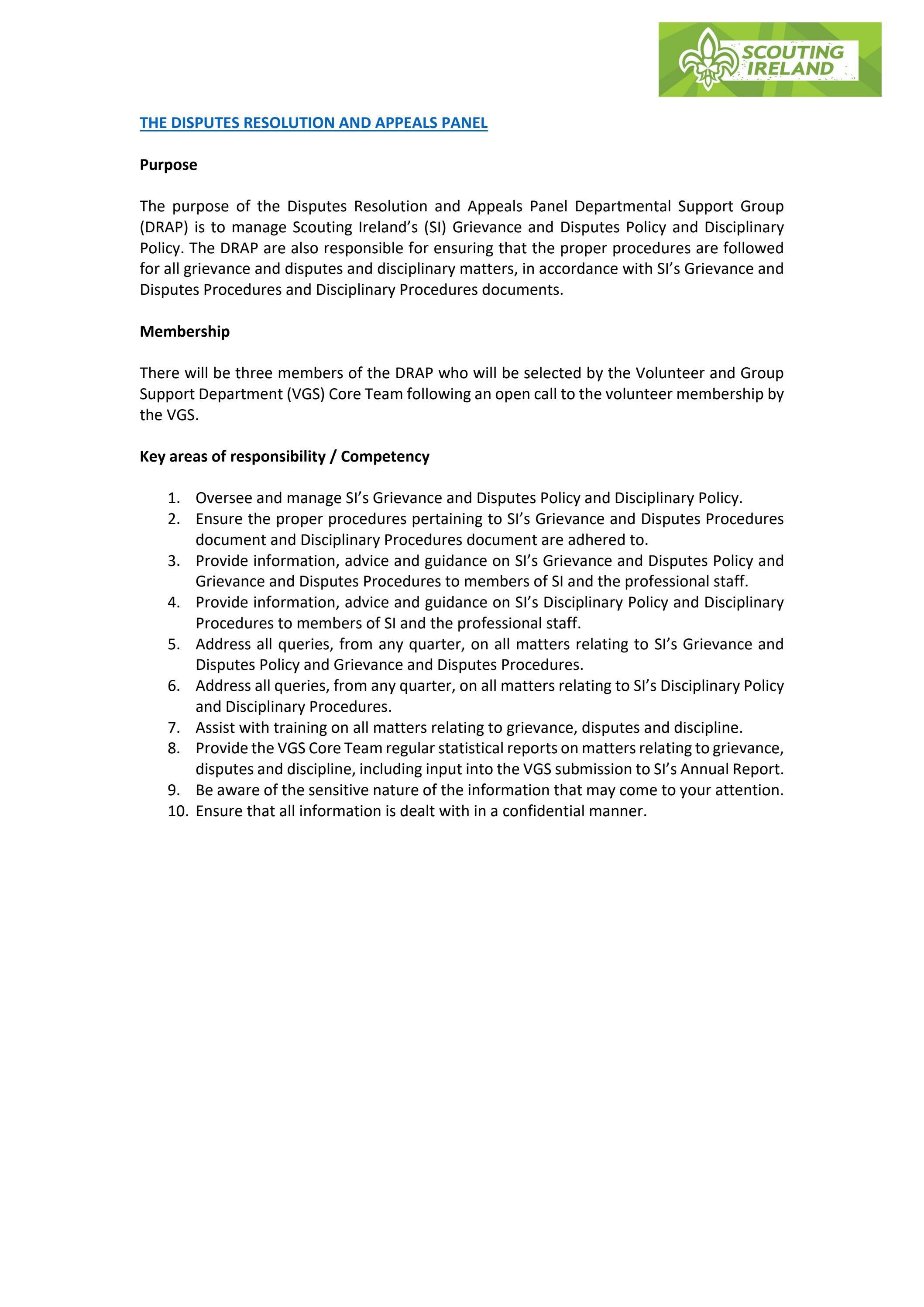 Terms-of-Reference-for-DRAP-Project-Teams by Scouting Ireland - Issuu