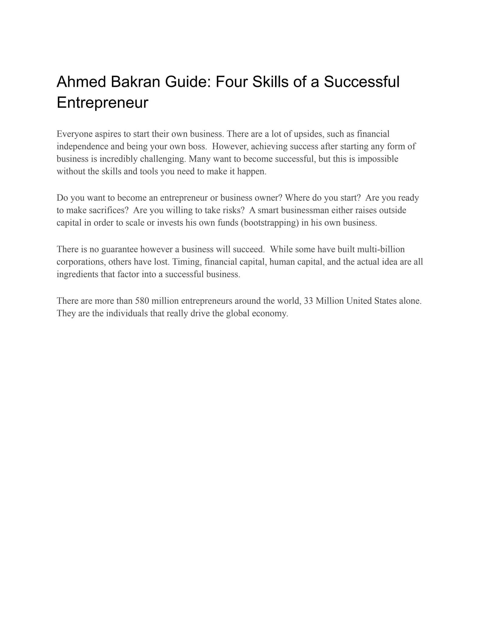 Four Skills of a Successful Entrepreneur by Ahmed Bakran - Issuu