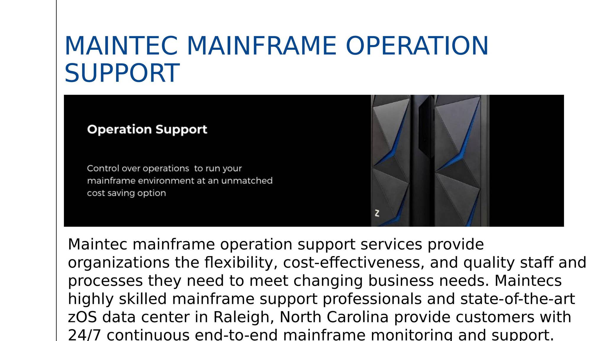 Mainframe operation support by MAINTEC_TECHNOLOGIES - Issuu