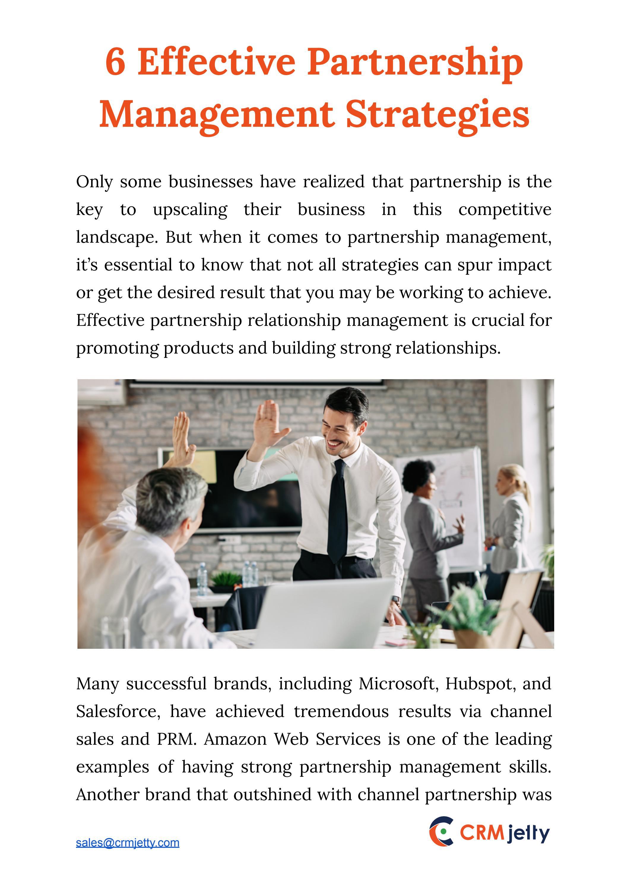 6 Effective Partnership Management Strategies by CRMJetty - Issuu