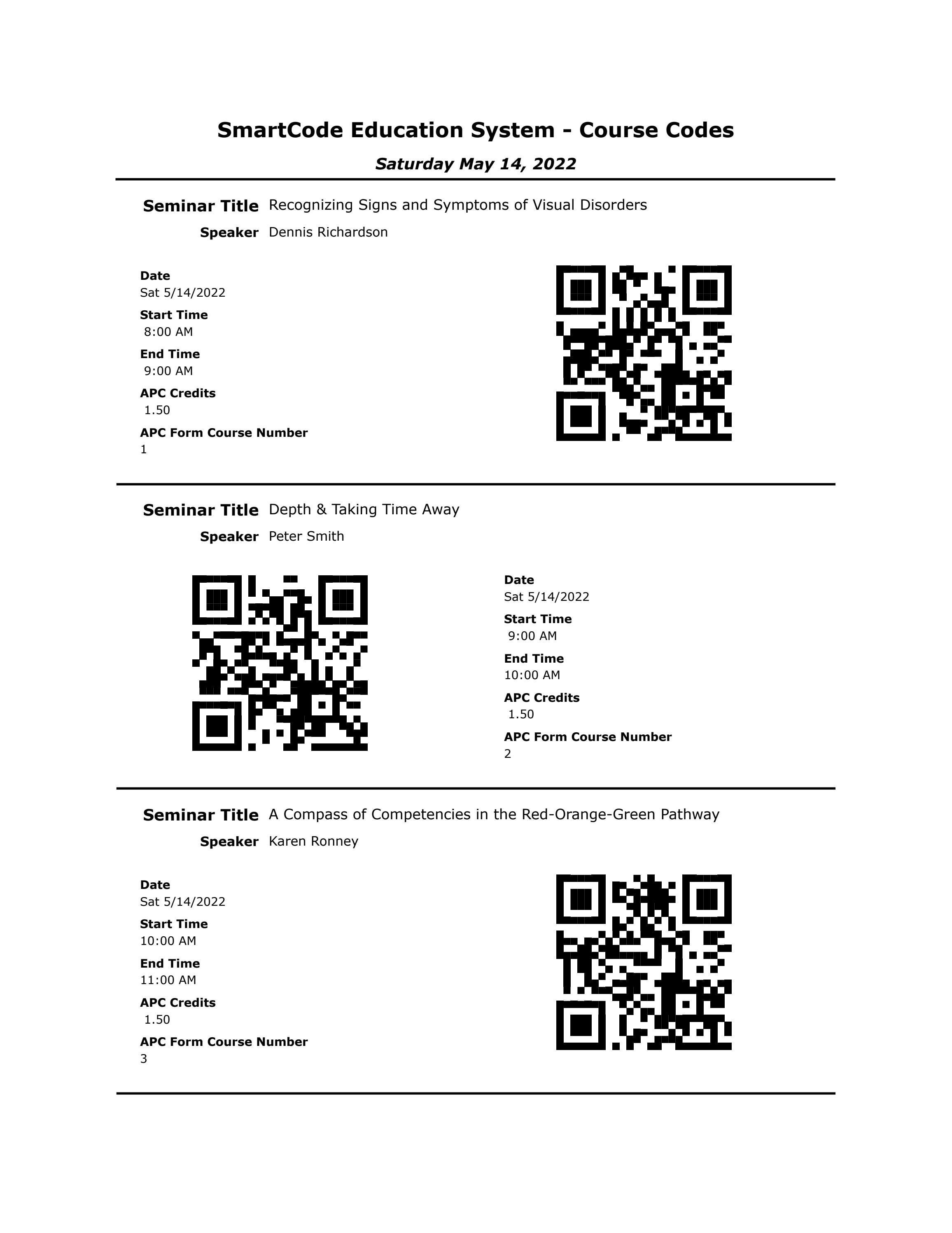 3 UPDATED SoCal MAY conf QR codes courses notebook insert by socaluspta ...