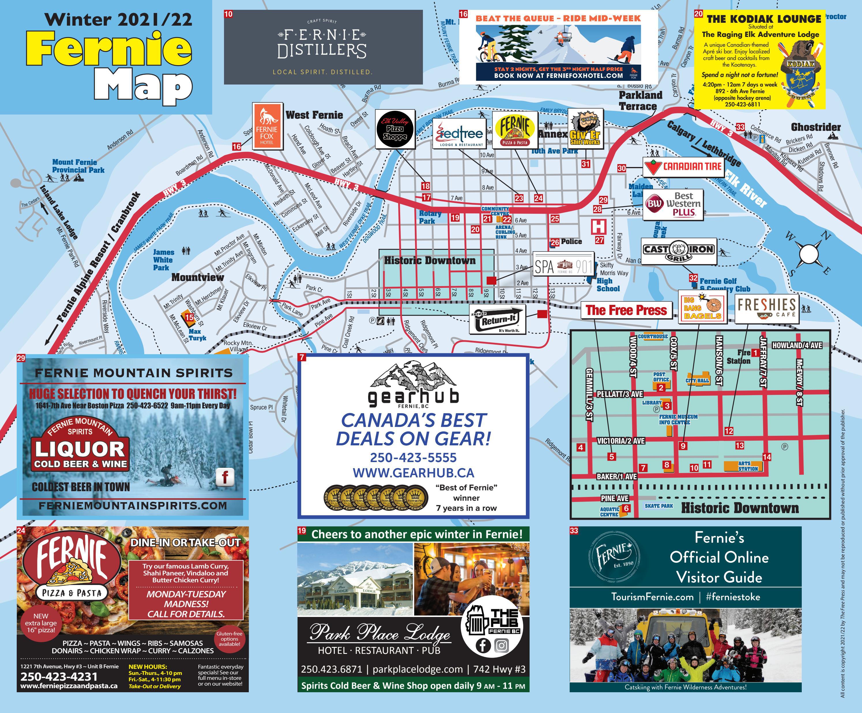 Fernie Winter Map 2021 - 2022 by The Free Press, Fernie - Issuu