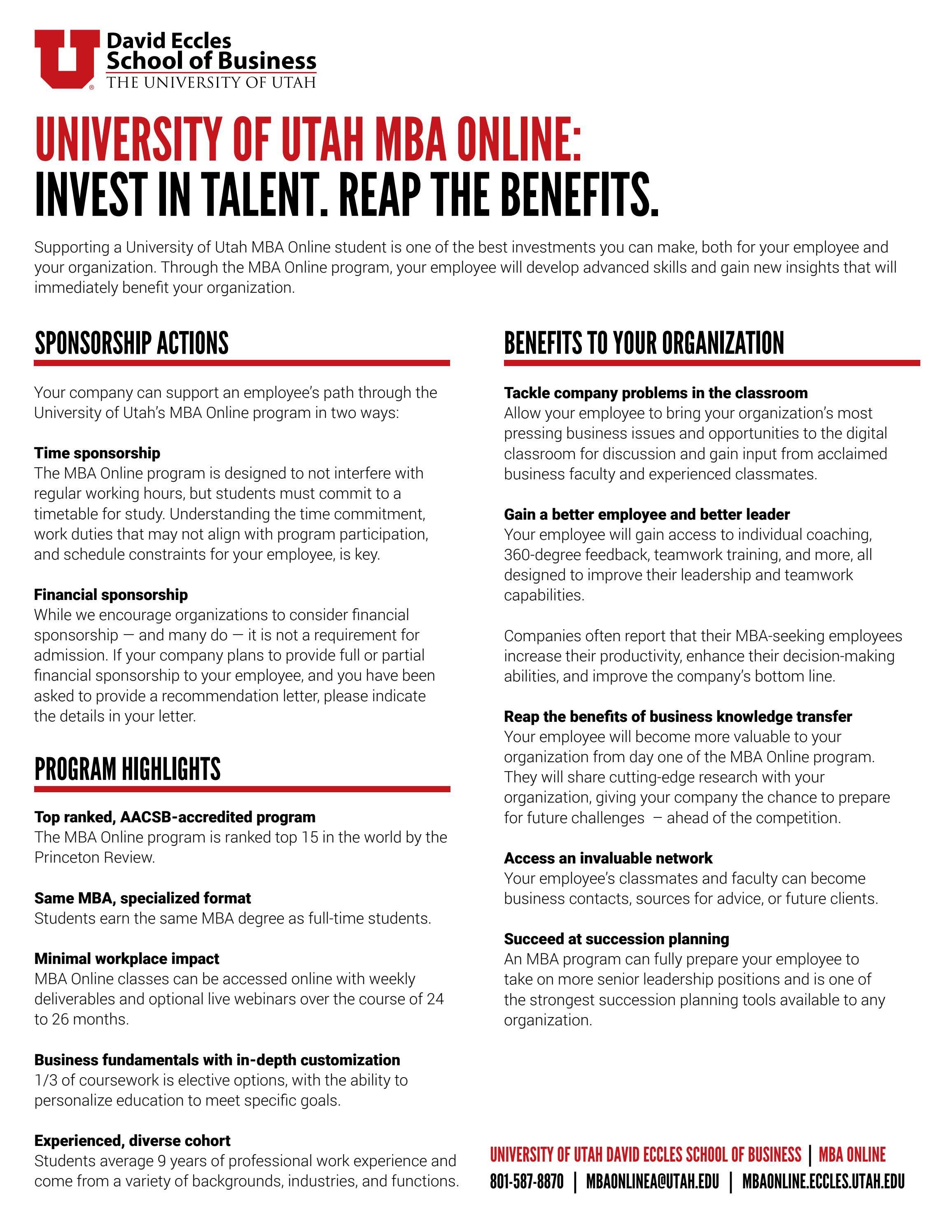 The Value of an MBA Online for Employers by University of Utah's MBA ...