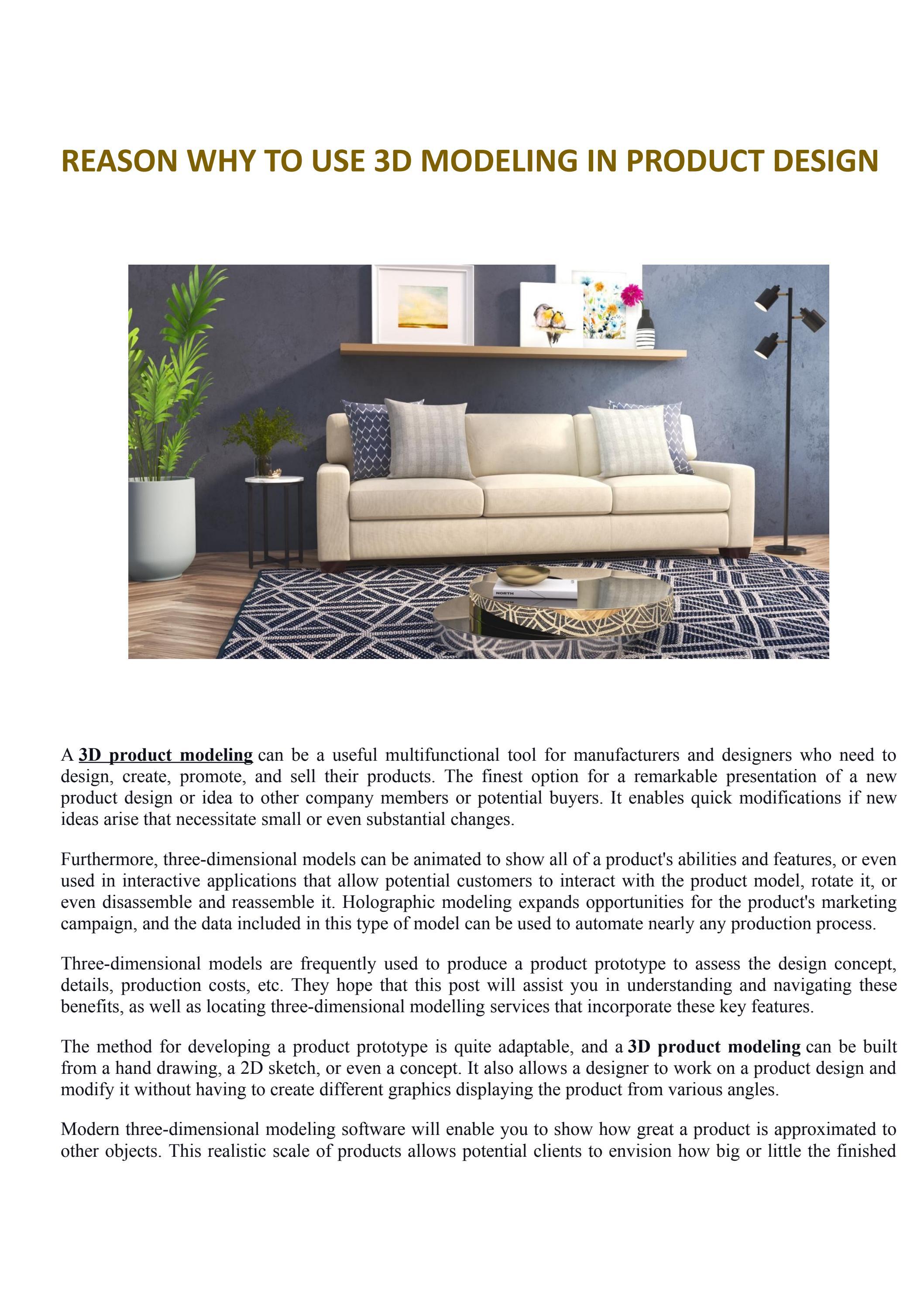 REASON WHY TO USE 3D MODELING IN PRODUCT DESIGN by 3D Furniture ...