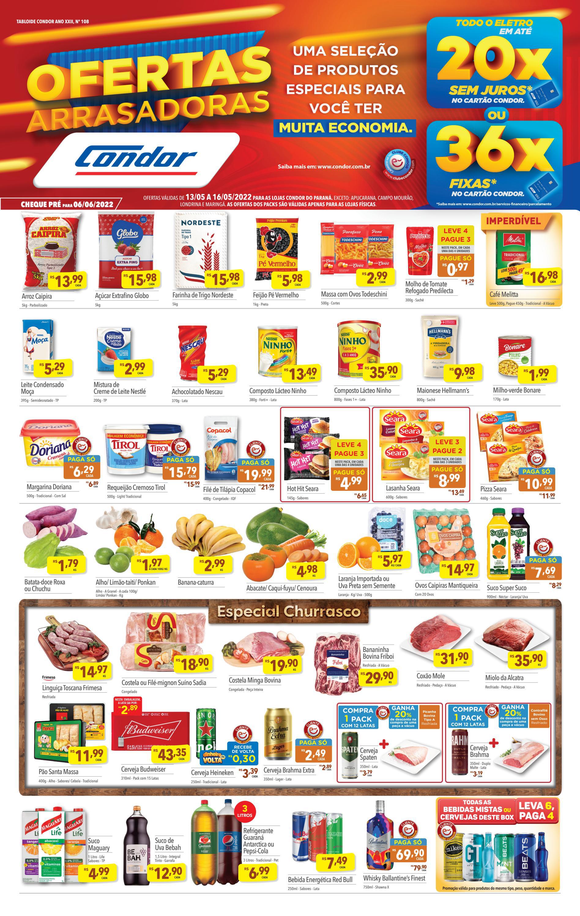 Confira as Ofertas Arrasadoras Condor. Válidas de 13.05 a 16.05.22 Rede ...