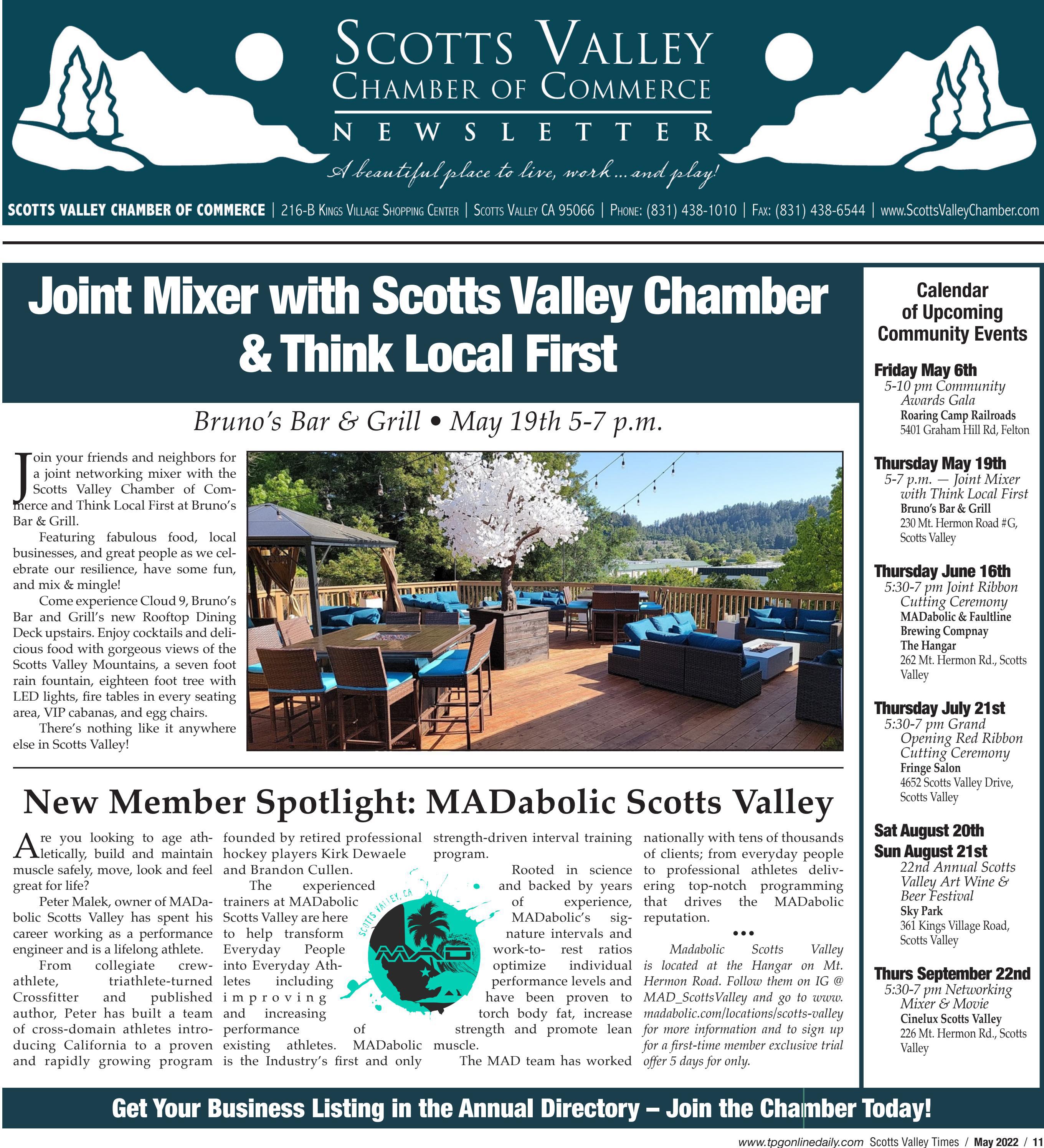 May 2022 Chamber Newsletter by Scotts Valley Chamber - Issuu