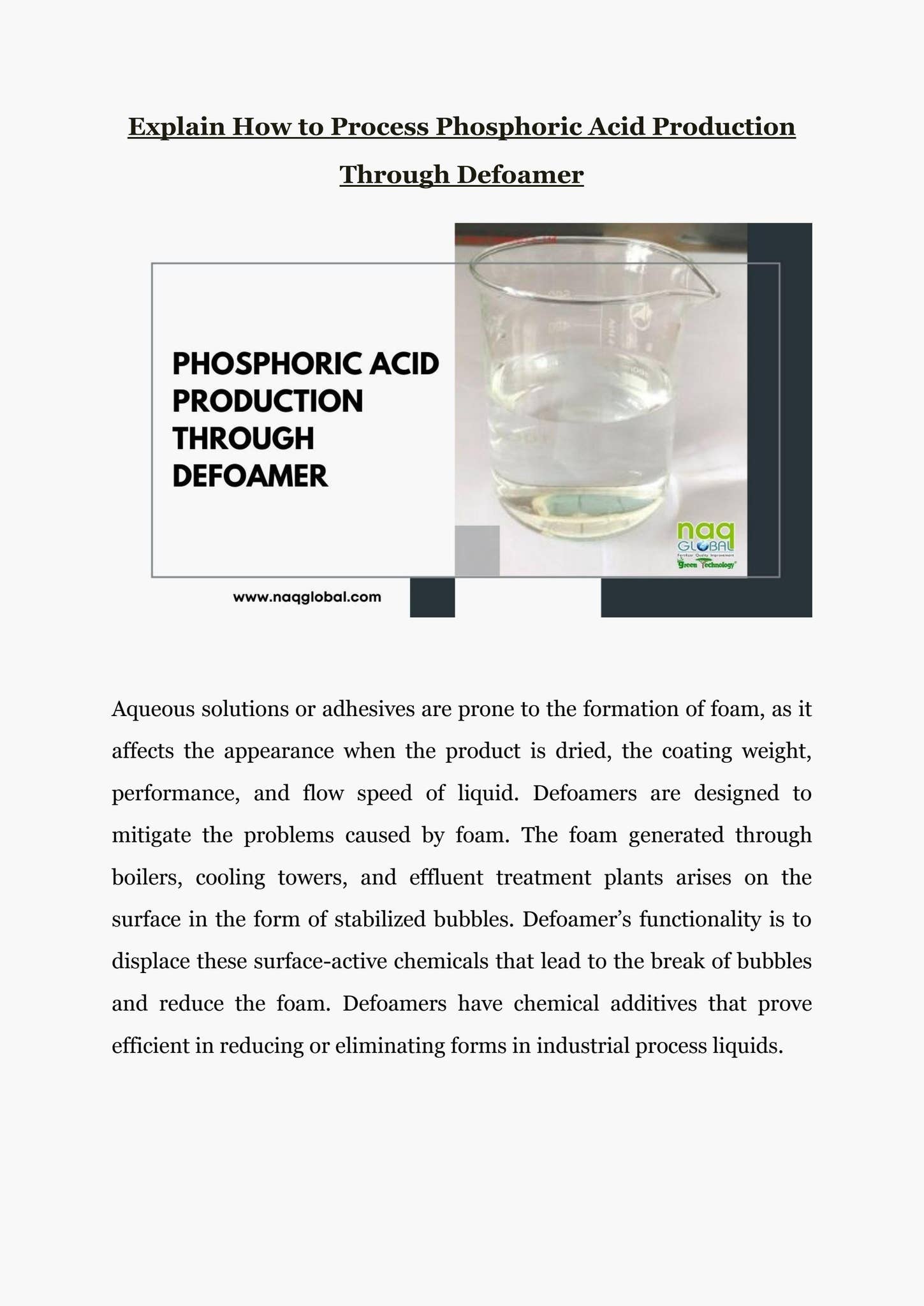 Phosphoric Acid Production Process Through Defoamer by Devika Mathur ...