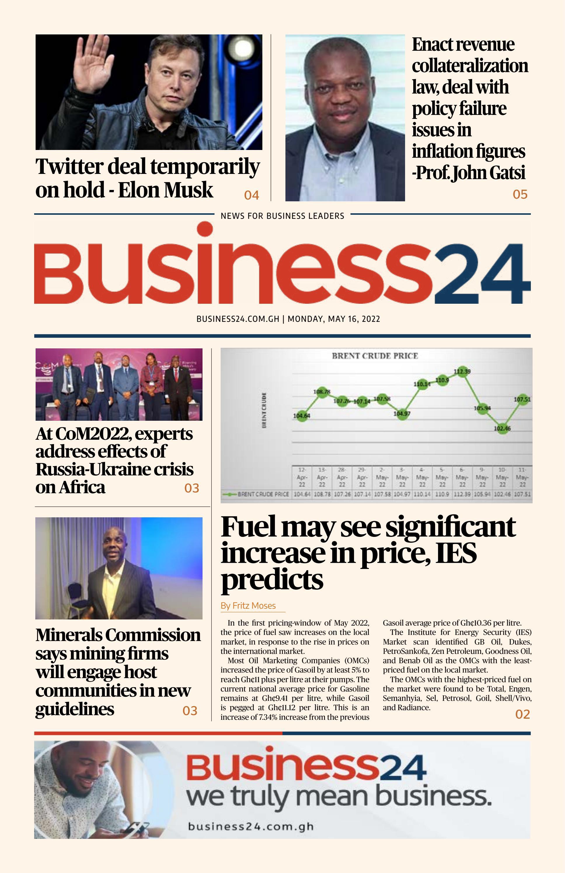 Business24 Newspaper 16 May 2022 by Business24 Online - Issuu