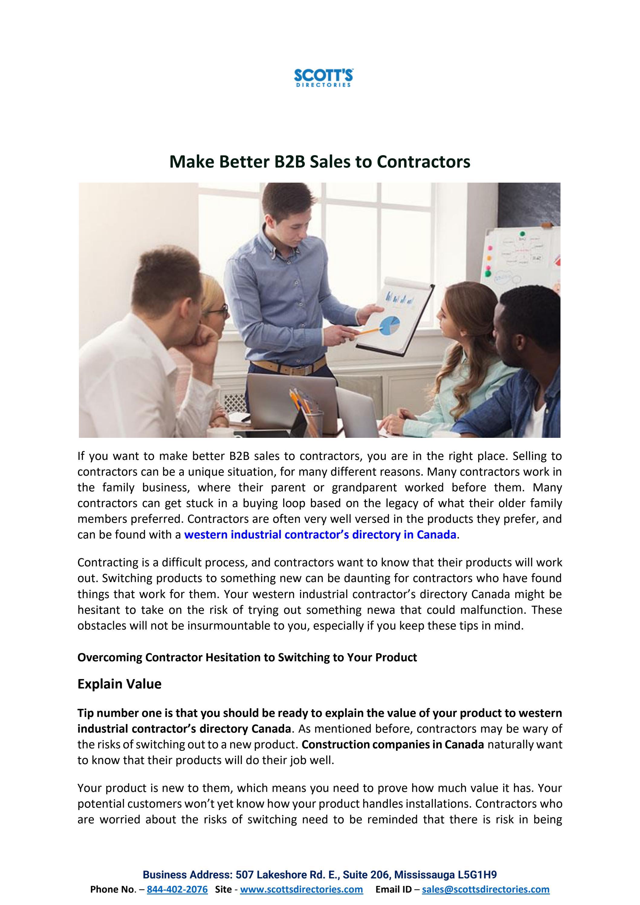 Make Better B2B Sales to Contractors by Scotts Directories - Issuu
