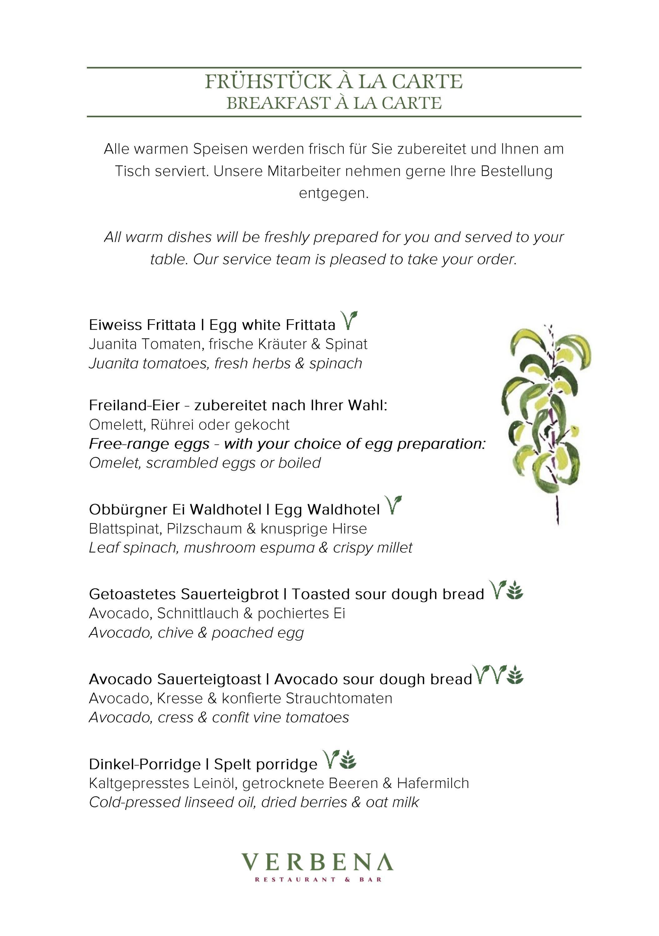 Verbena Breakfast Menu | DE & EN by The Bürgenstock Selection - Issuu