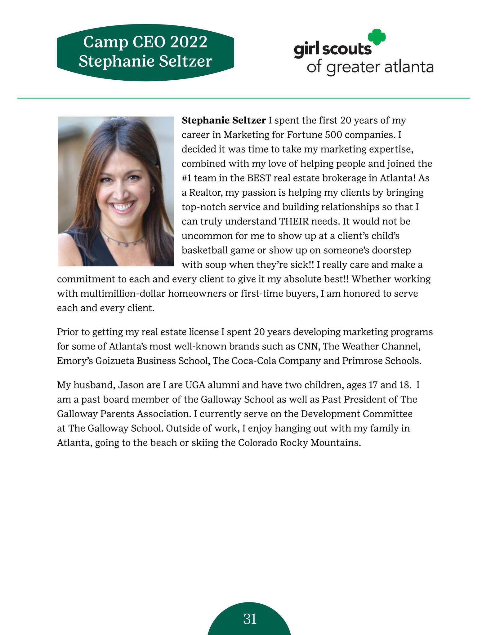 Camp CEO 2022 Biography Book by Girl Scouts of Greater Atlanta - Issuu