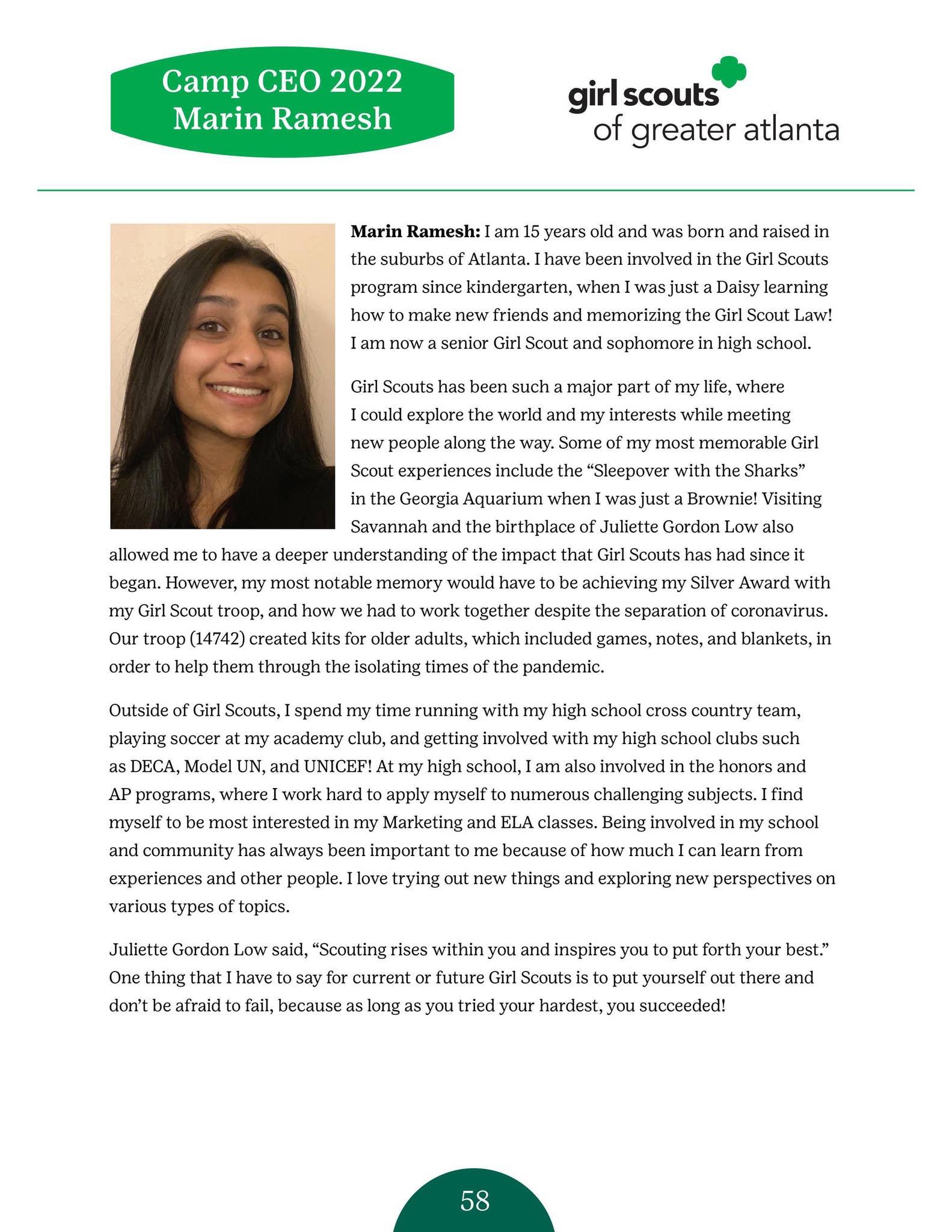 Camp CEO 2022 Biography Book by Girl Scouts of Greater Atlanta - Issuu
