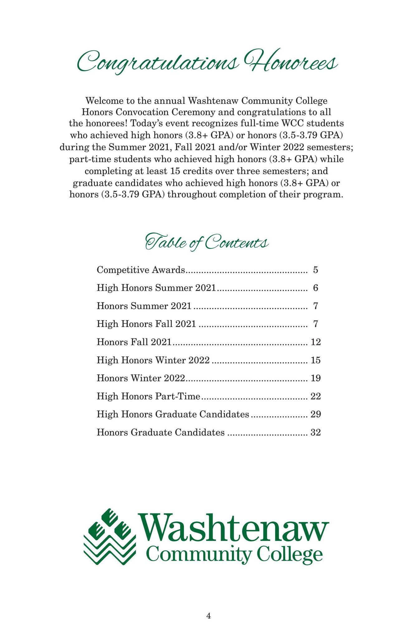 WCC Honors Convocation 2022 by Washtenaw Community College - Issuu