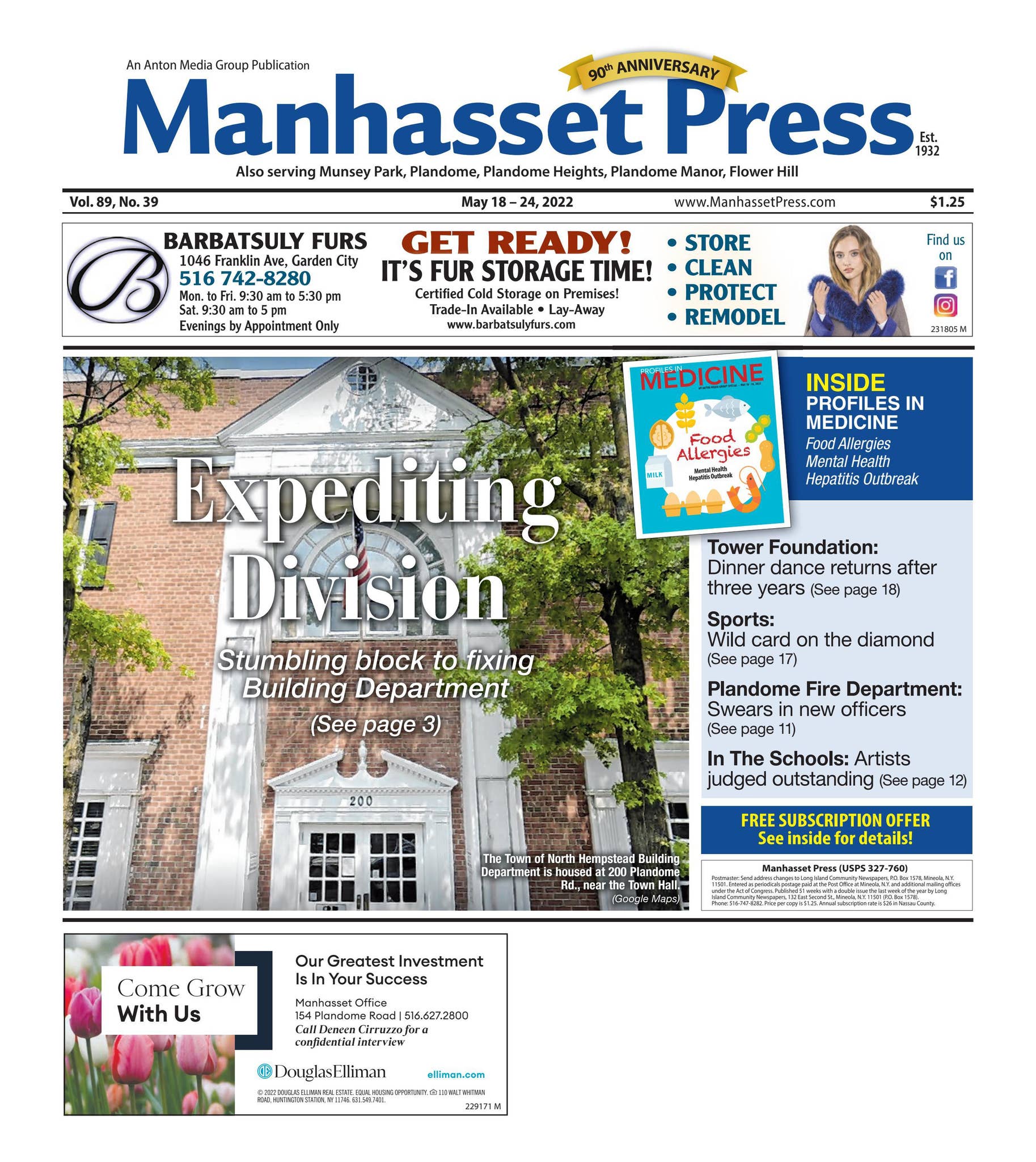 Manhasset Press 5/18/22 edition is published weekly by Anton Media ...