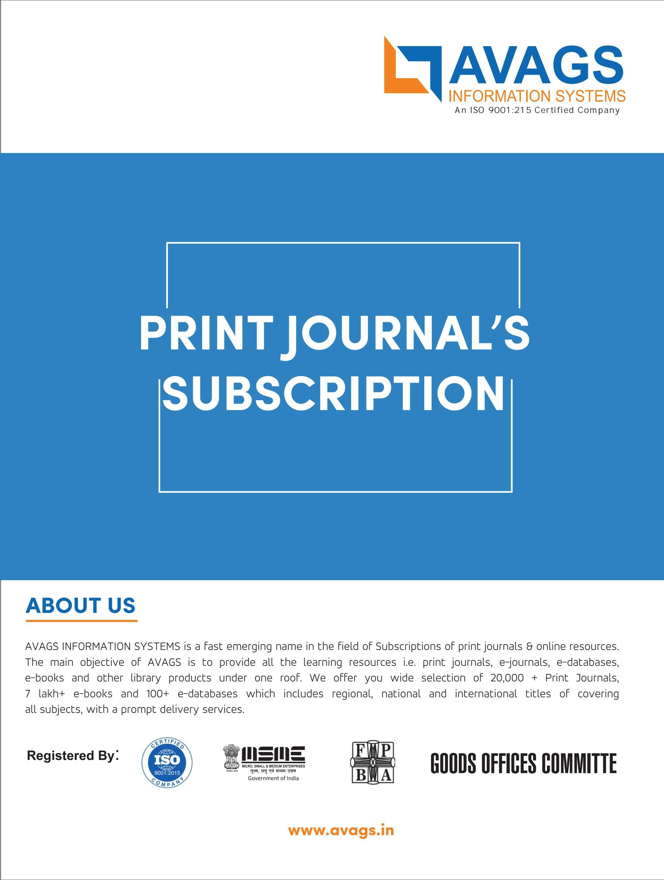 Print Journals and Online e-Journals and Database Catalogue by Avags ...