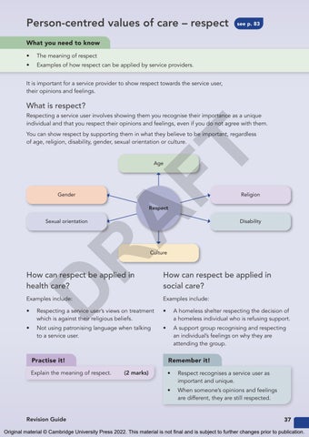 Cambridge Nationals Health and Social Care Revision Guide Issuu Sample ...