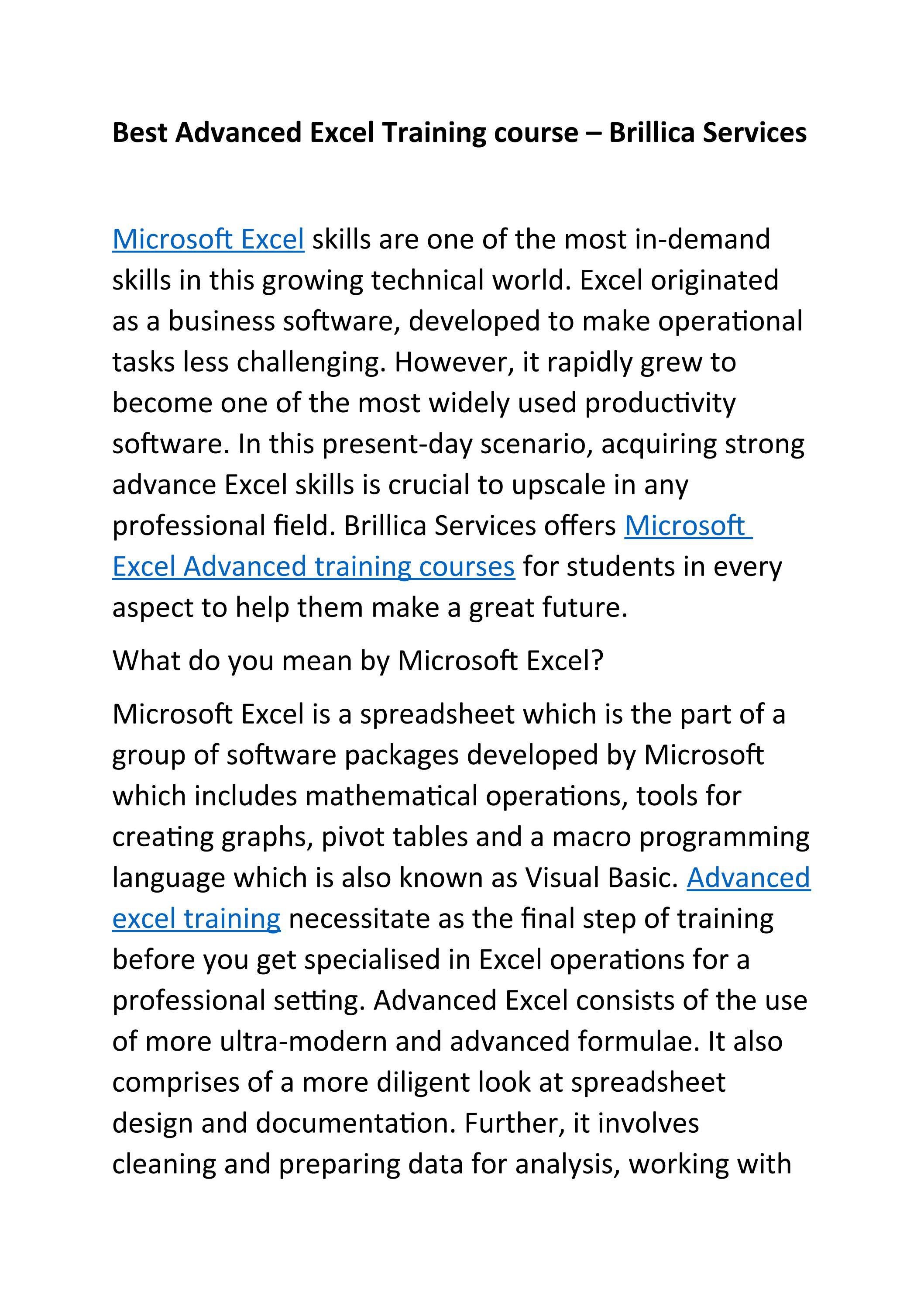 Best Advanced Excel Training Course in Dehradun, Uttarakhand and Delhi ...