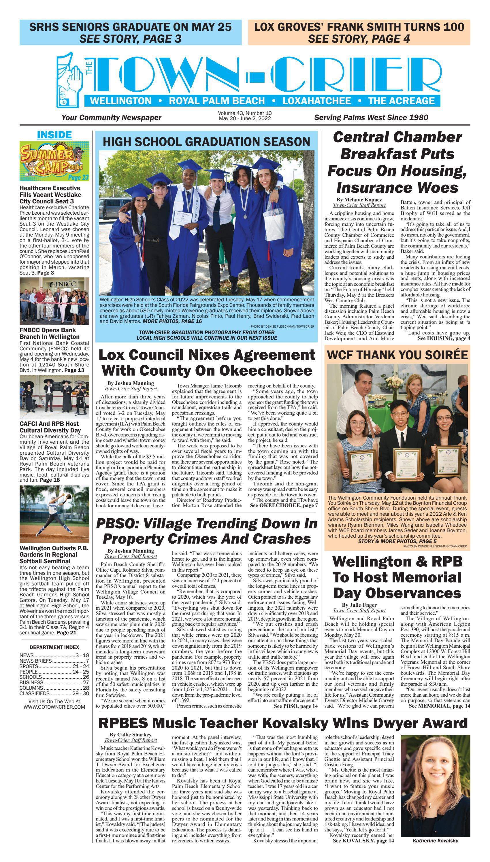 Town-Crier Newspaper May 20,2022 by Wellington The Magazine LLC - Issuu