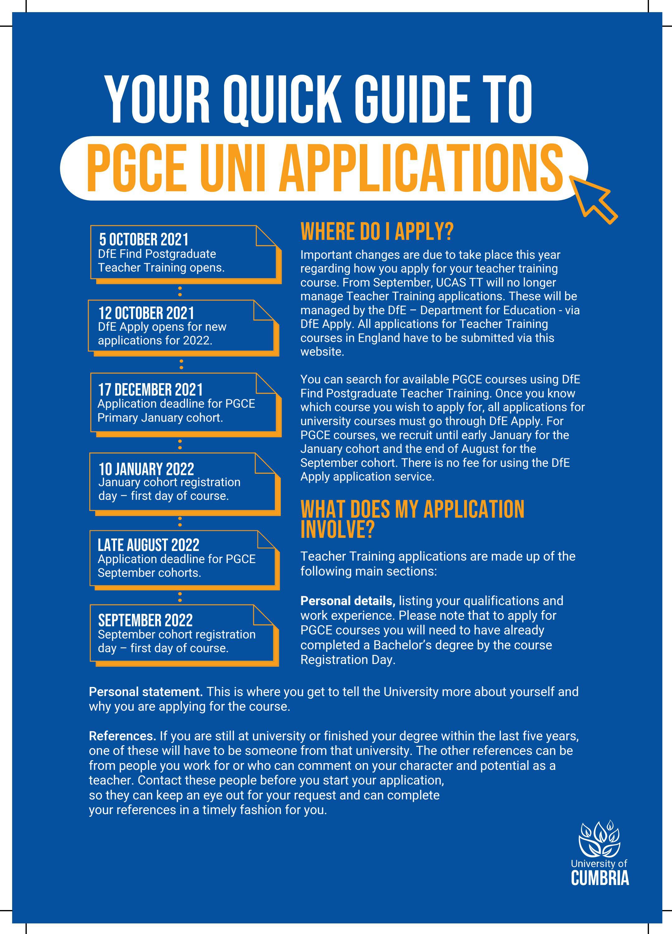 Quick Guide To PGCE Applications by cumbriauni - Issuu