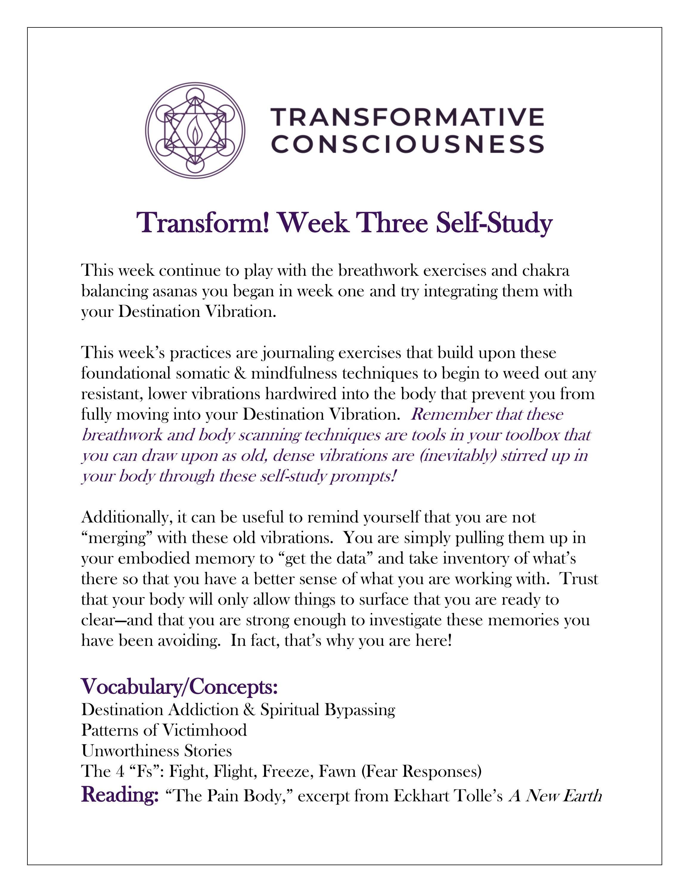 Transform! Module Three Self-Study by transformativeconsciousness - Issuu