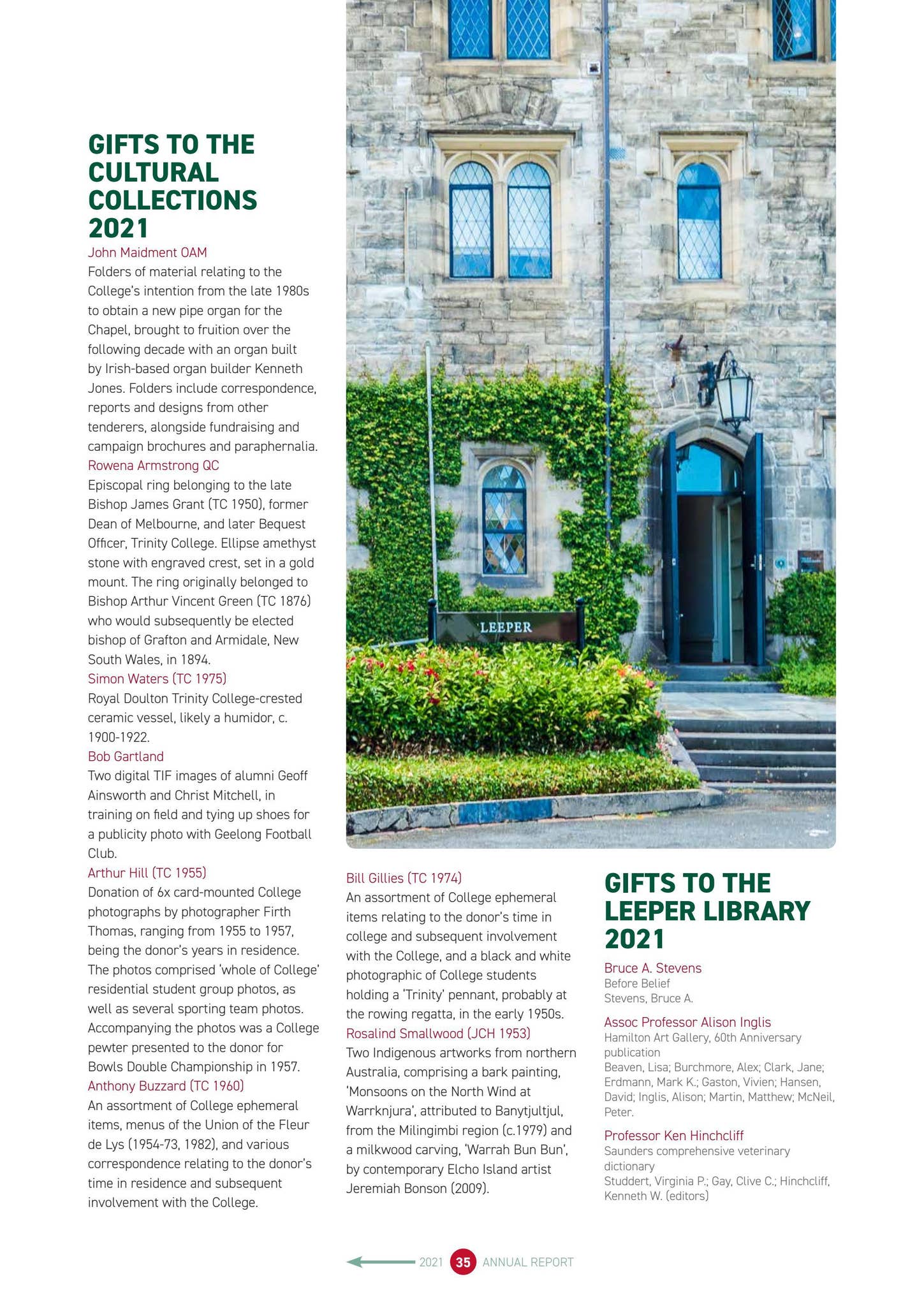 Trinity College Annual Report 2021 by Trinity College Collections - Issuu