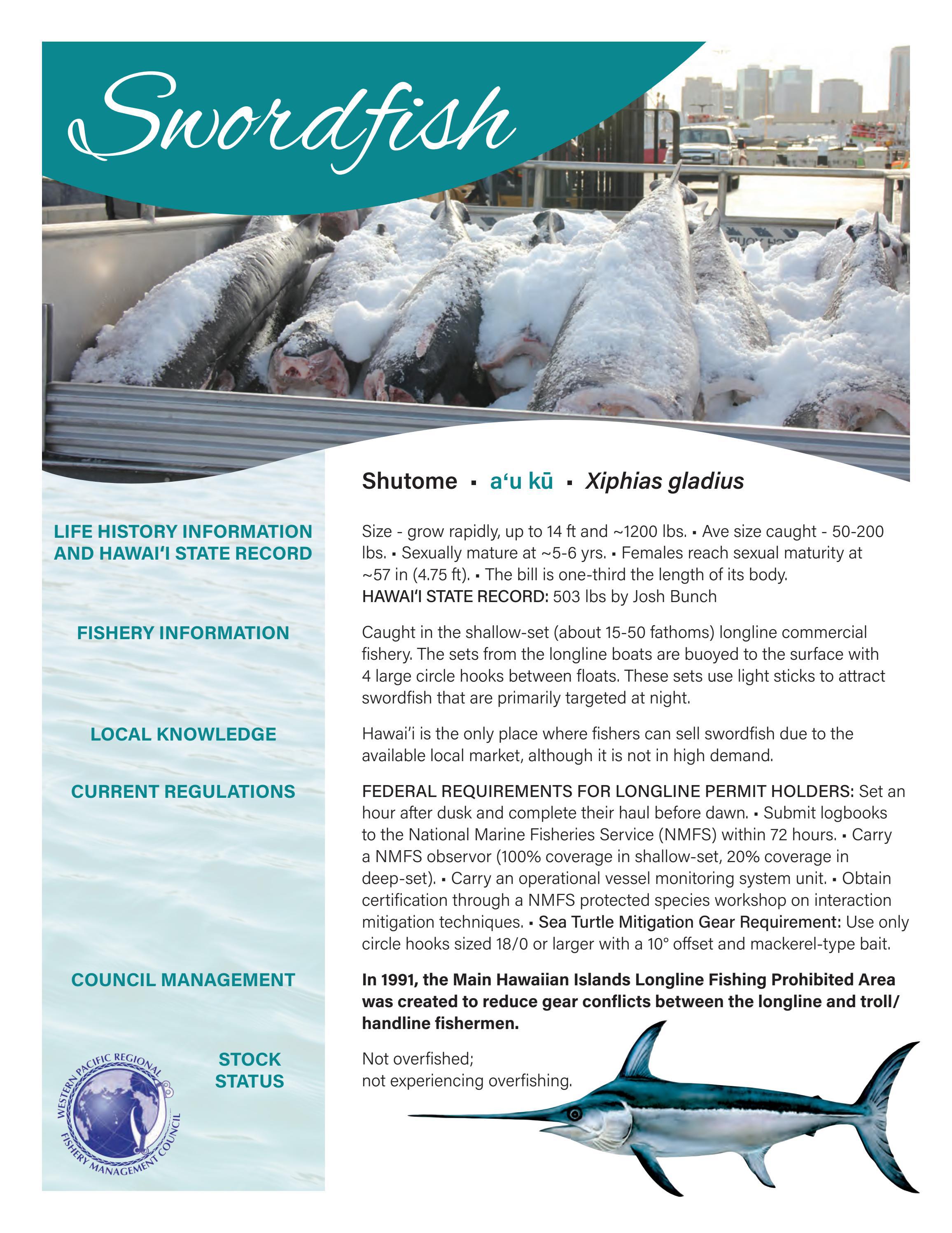 Swordfish Fact Sheet by Western Pacific Regional Fishery Management ...