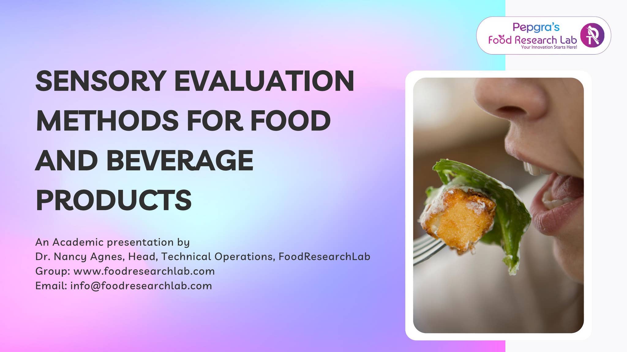 Sensory Evaluation methods for food and beverage products by ...