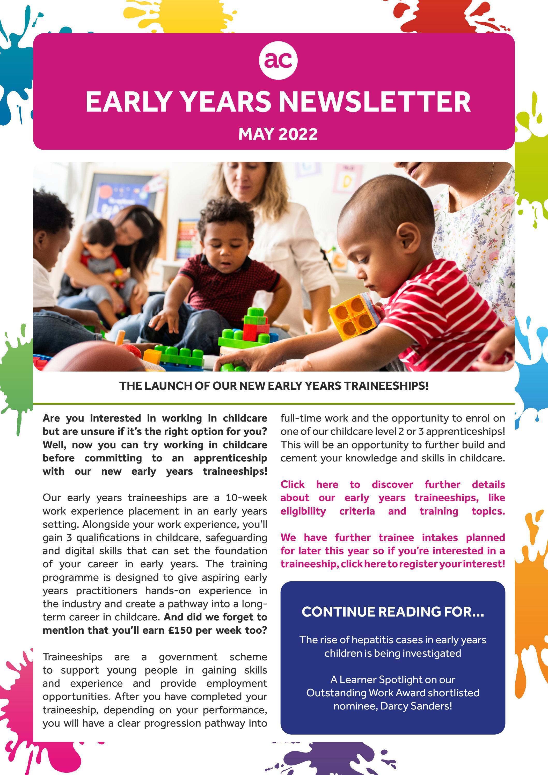 The AC Early Years Newsletter - May 2022 (Candidate) by Apprenticeship ...