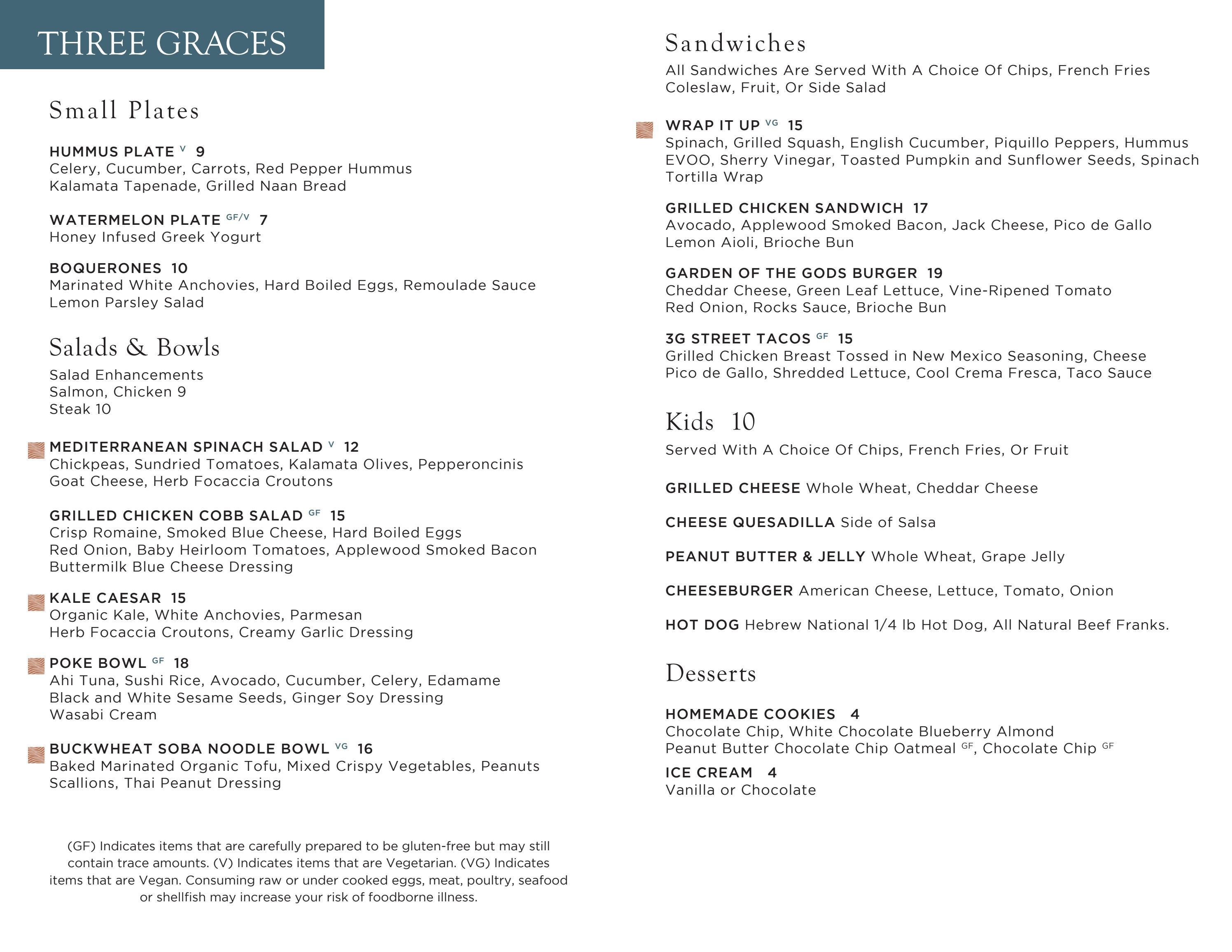 Three Graces Pool Menu by gardenofthegodsresortandclub - Issuu