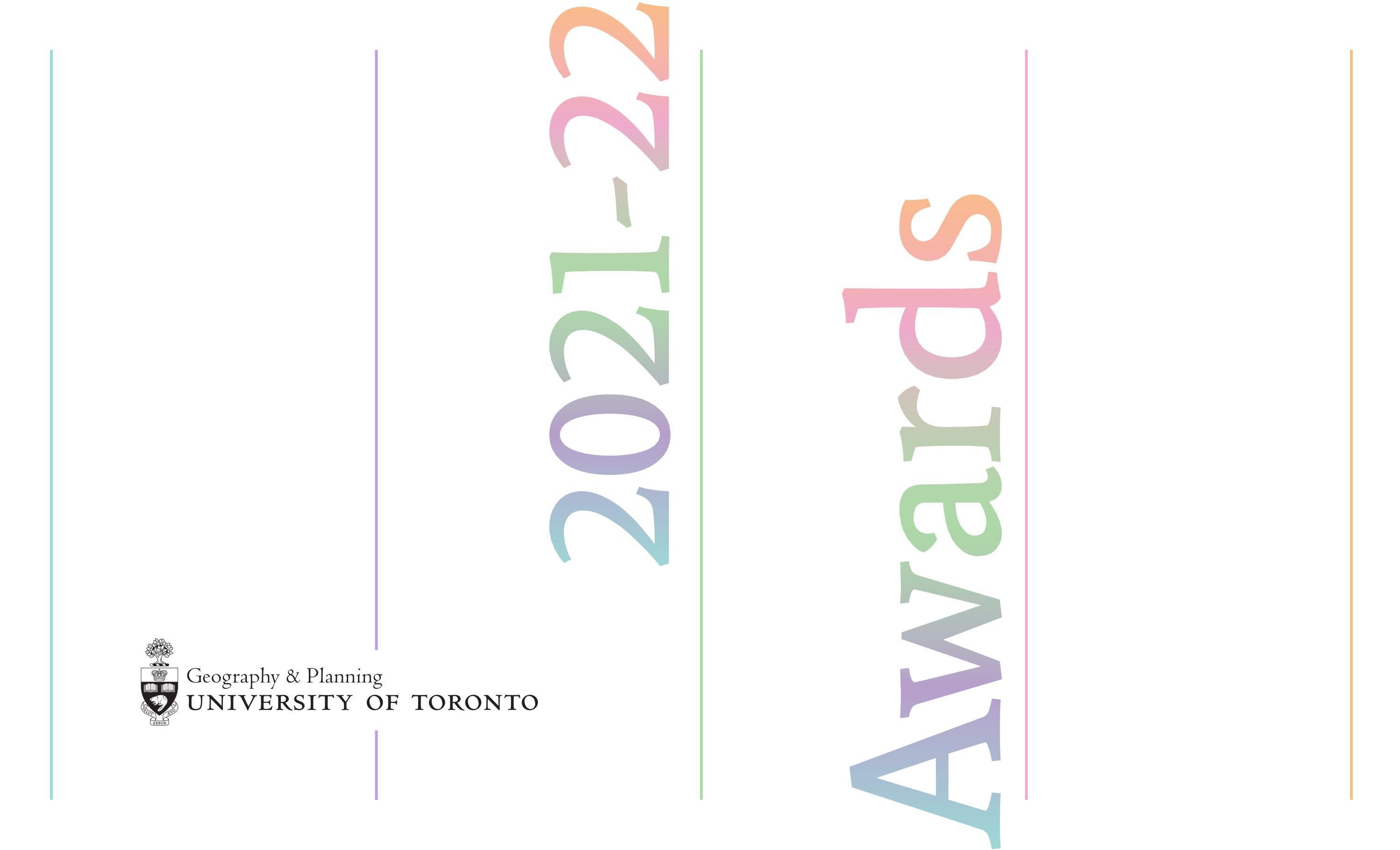 U of T Geography & Planning 2021-22 Awards by geo_uoft - Issuu