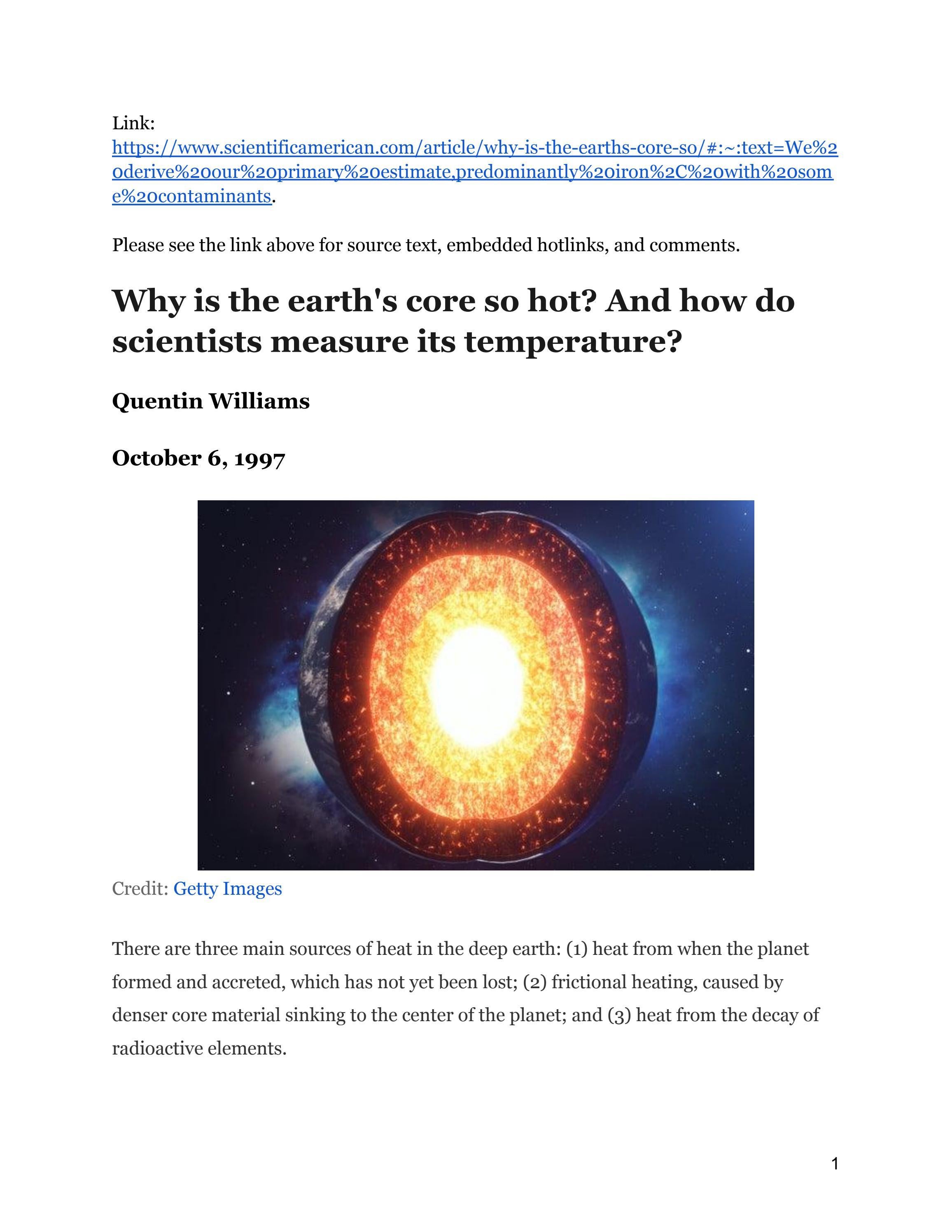 Why is the core of the earth so hot - SA - QW by John A. Shanahan - Issuu