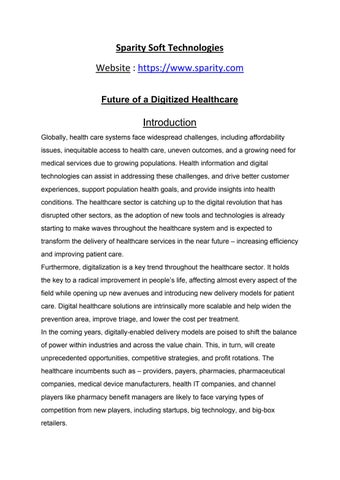 Future of a Digitized Healthcare|Top Digital Transformation Companies ...