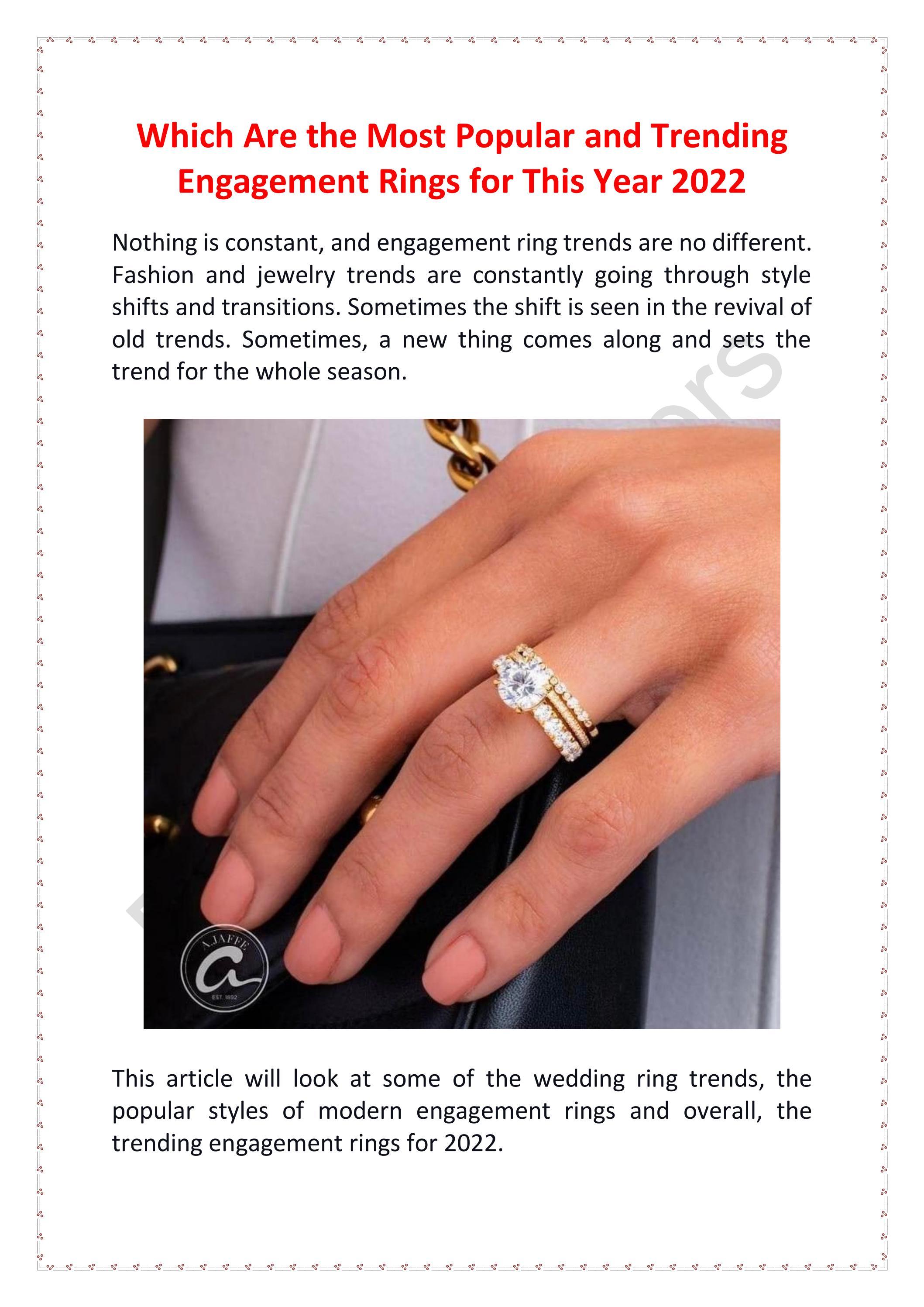 Which Are the Most Popular and Trending Engagement Rings for This Year ...