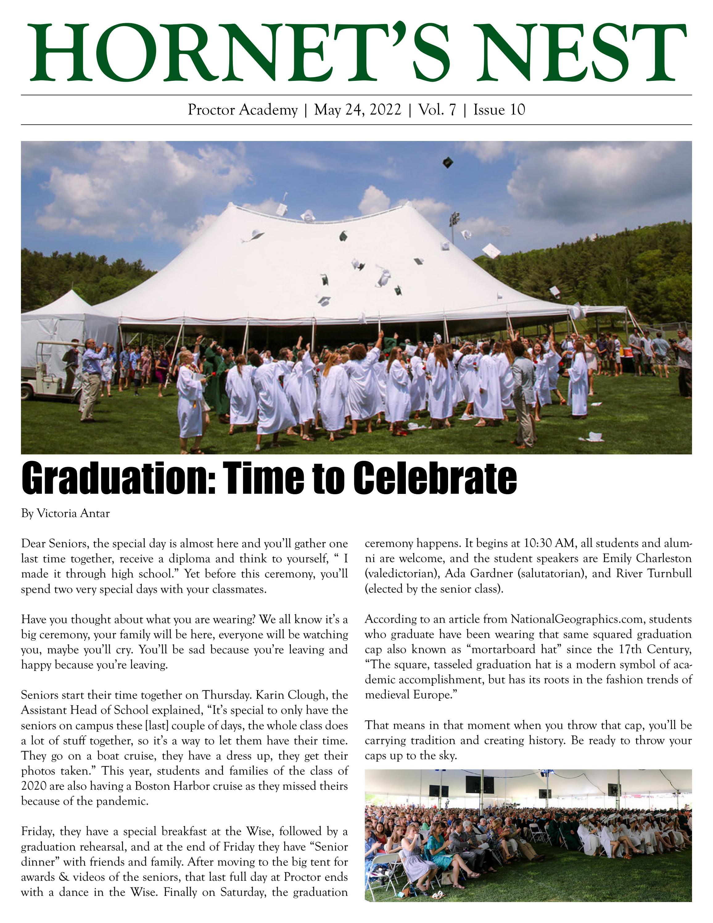 Hornet's Nest | May 24, 2022 | Vol. 7 | Issue 10 by Proctor Academy - Issuu