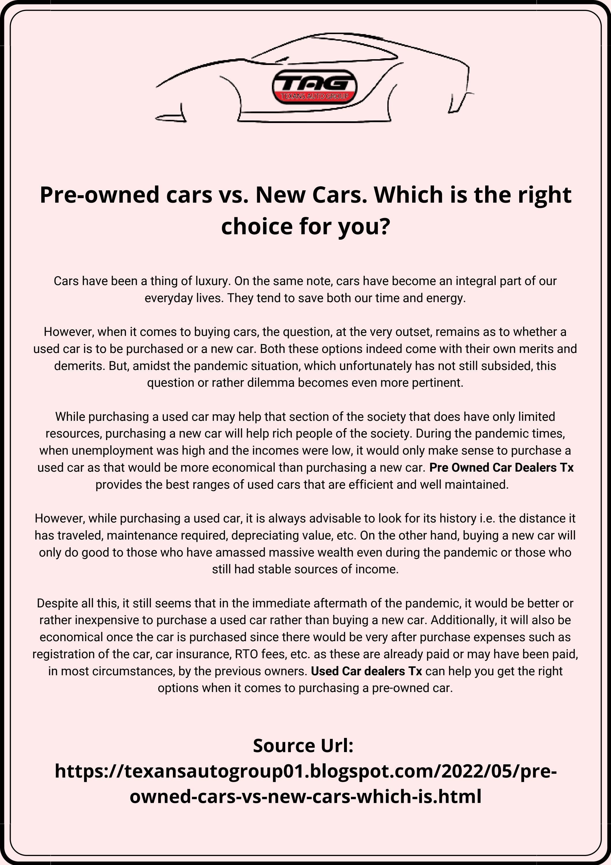 Pre-owned cars vs. New Cars. Which is the right choice for you? by ...