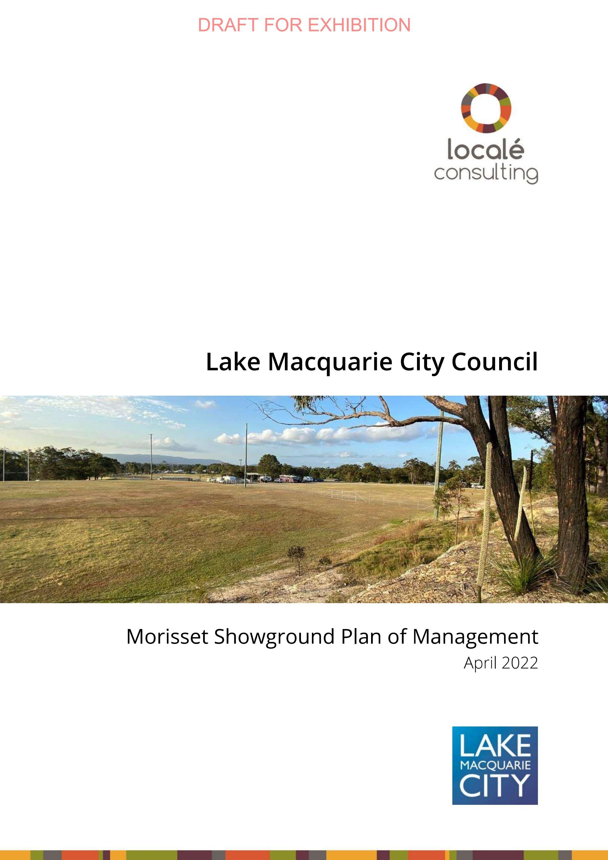 Morisset Showground draft Plan of Management by Lake Macquarie City - Issuu