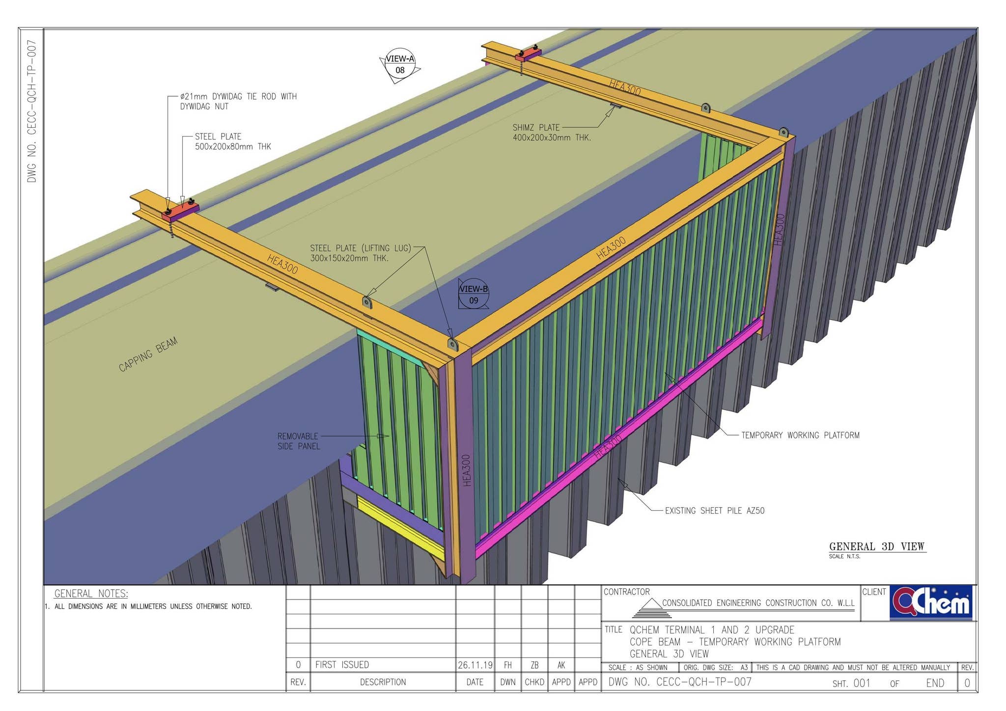 Marine - Dock capping beam repair - Temp. working platform by Feras ...