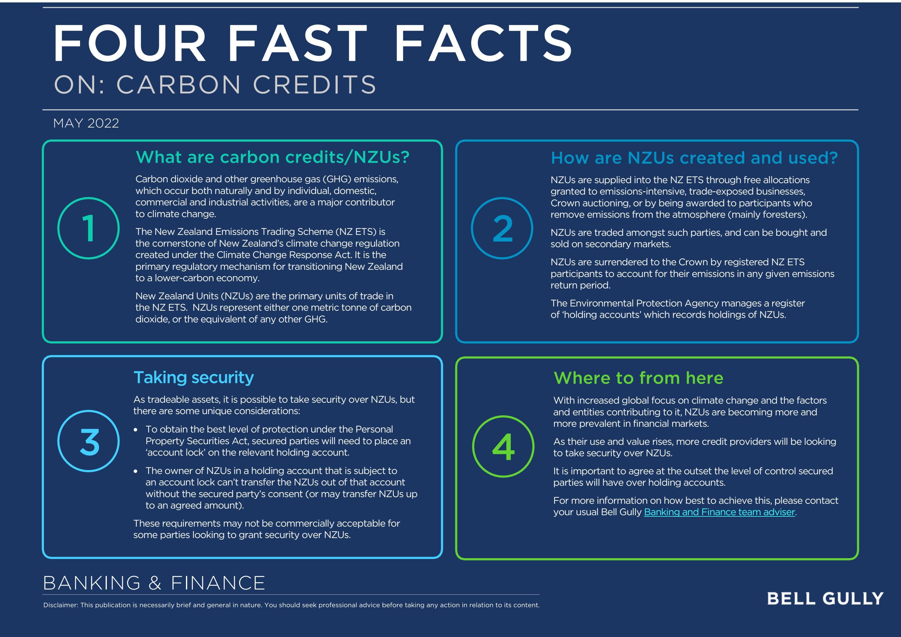 FOUR FAST FACTS on carbon credits by bell-gully - Issuu