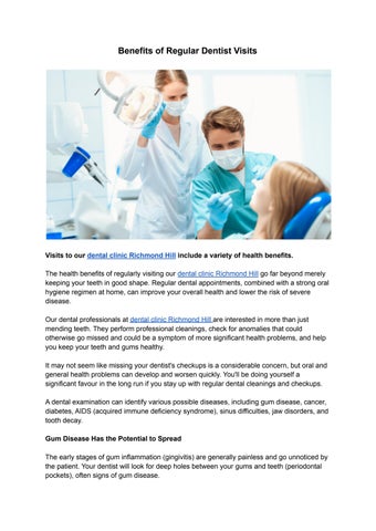 Benefits of Regular Dentist Visits by vivadentalcare - Issuu