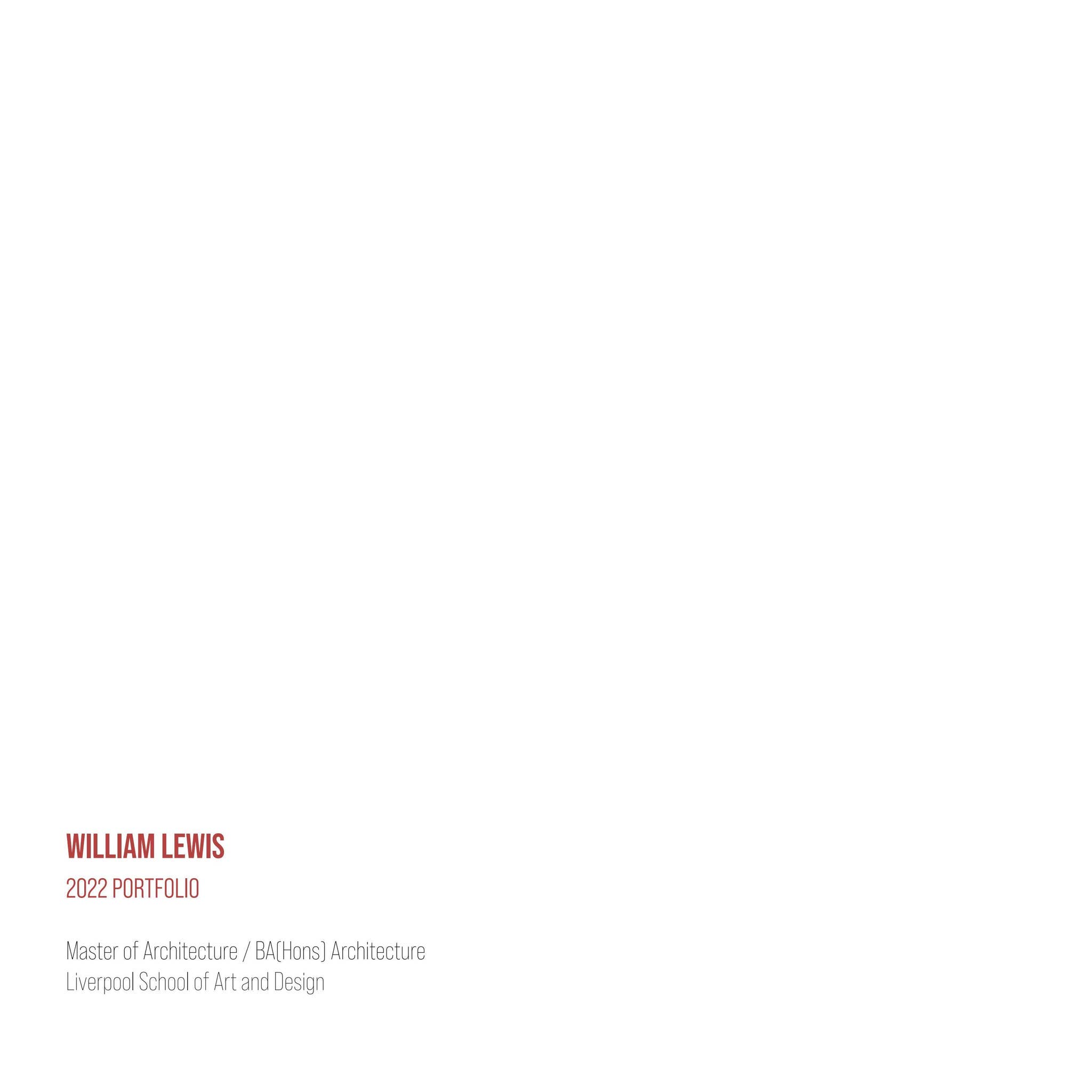 Lewis, Will by Architecture@LJMU - Issuu