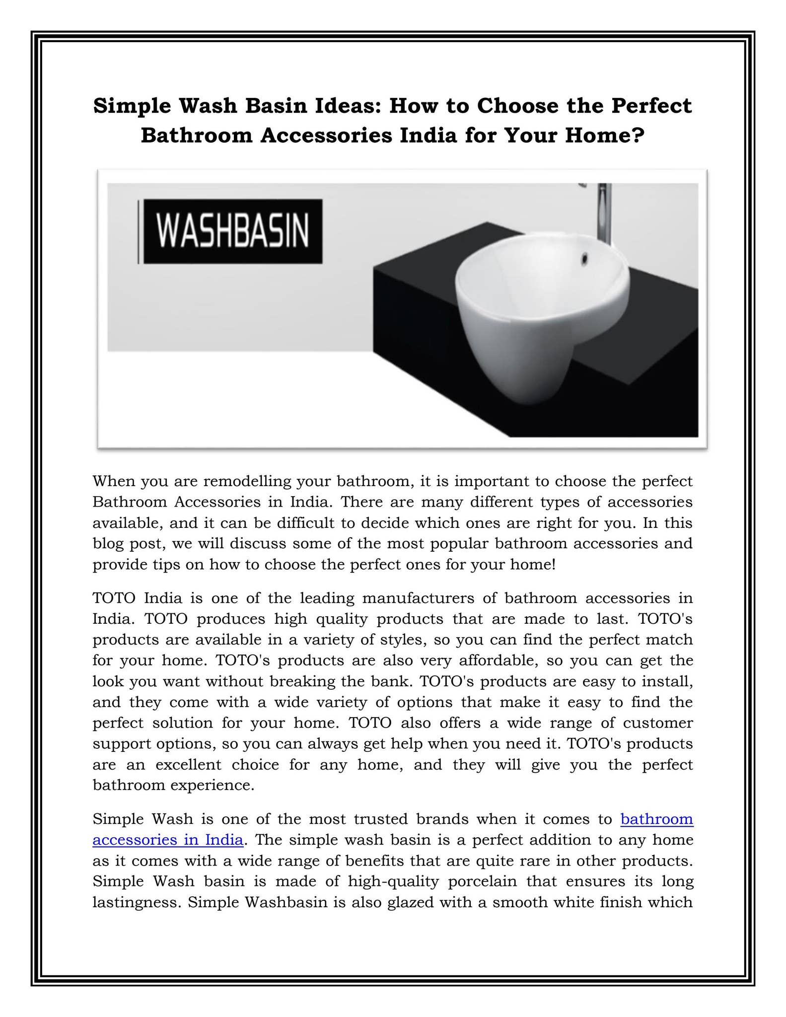 Simple Wash Basin Ideas - How to Choose the Perfect Bathroom ...