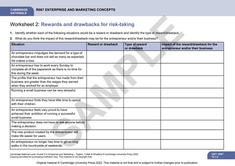 Cambridge Nationals Enterprise and Marketing Teacher's Resource Issuu ...