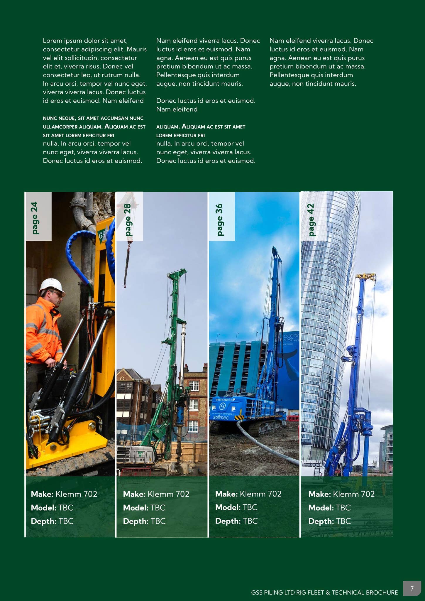 GSS PILING RIG FLEET & TECHNICAL BROCHURE by Morrisroe Group - Issuu
