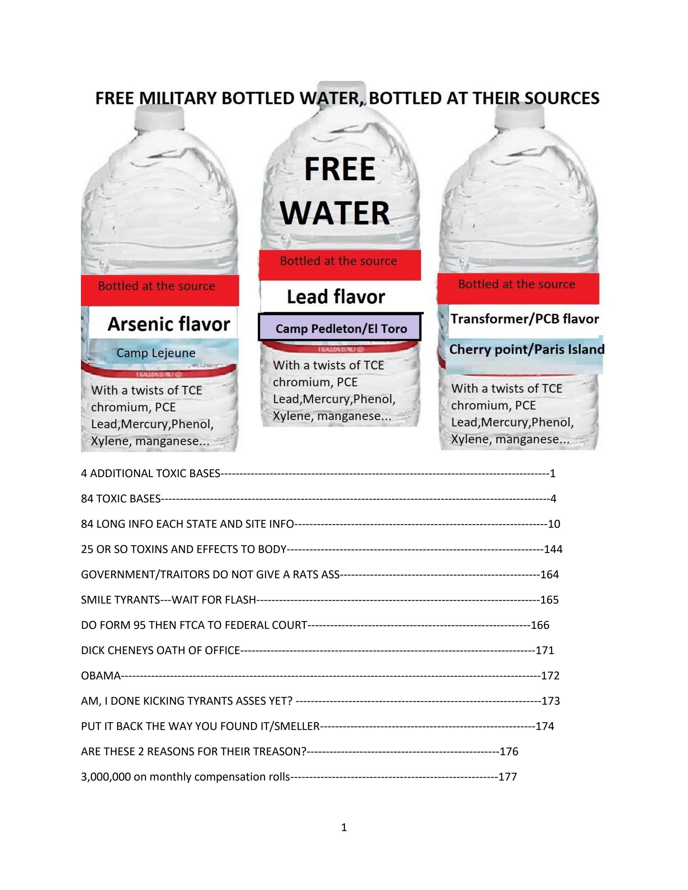 Toxic Military bases (like 200-400 of them), let us sue these TRAITORS ...