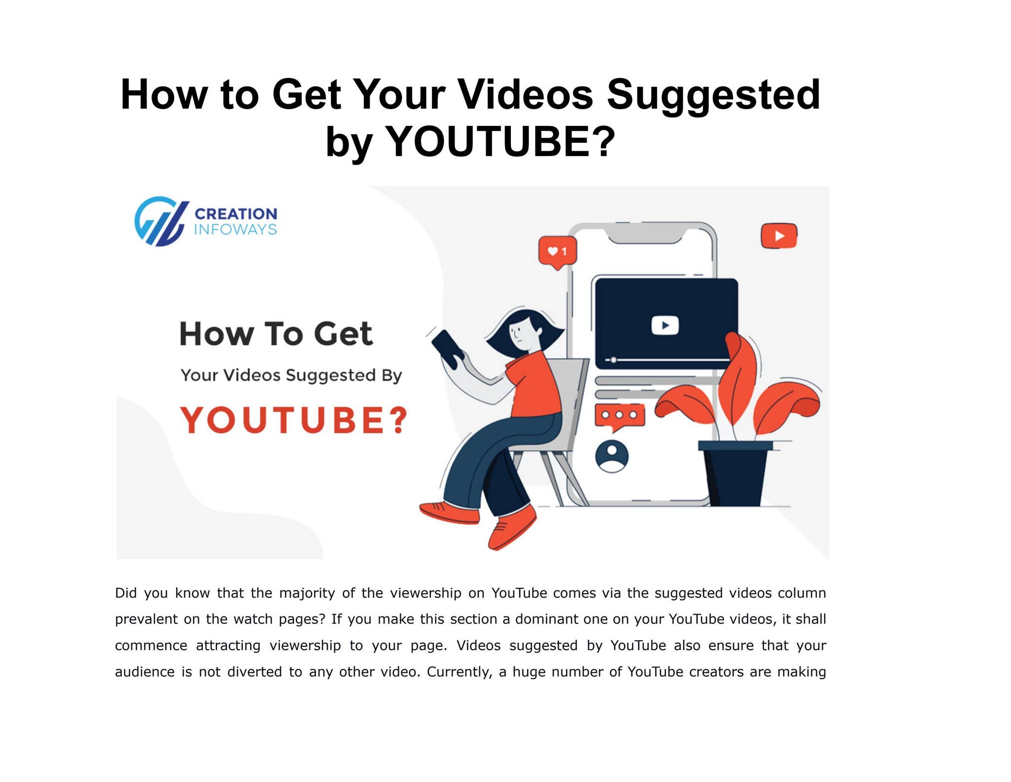 How to Get Your Videos Suggested by YOUTUBE? by Creation Infoways - Issuu