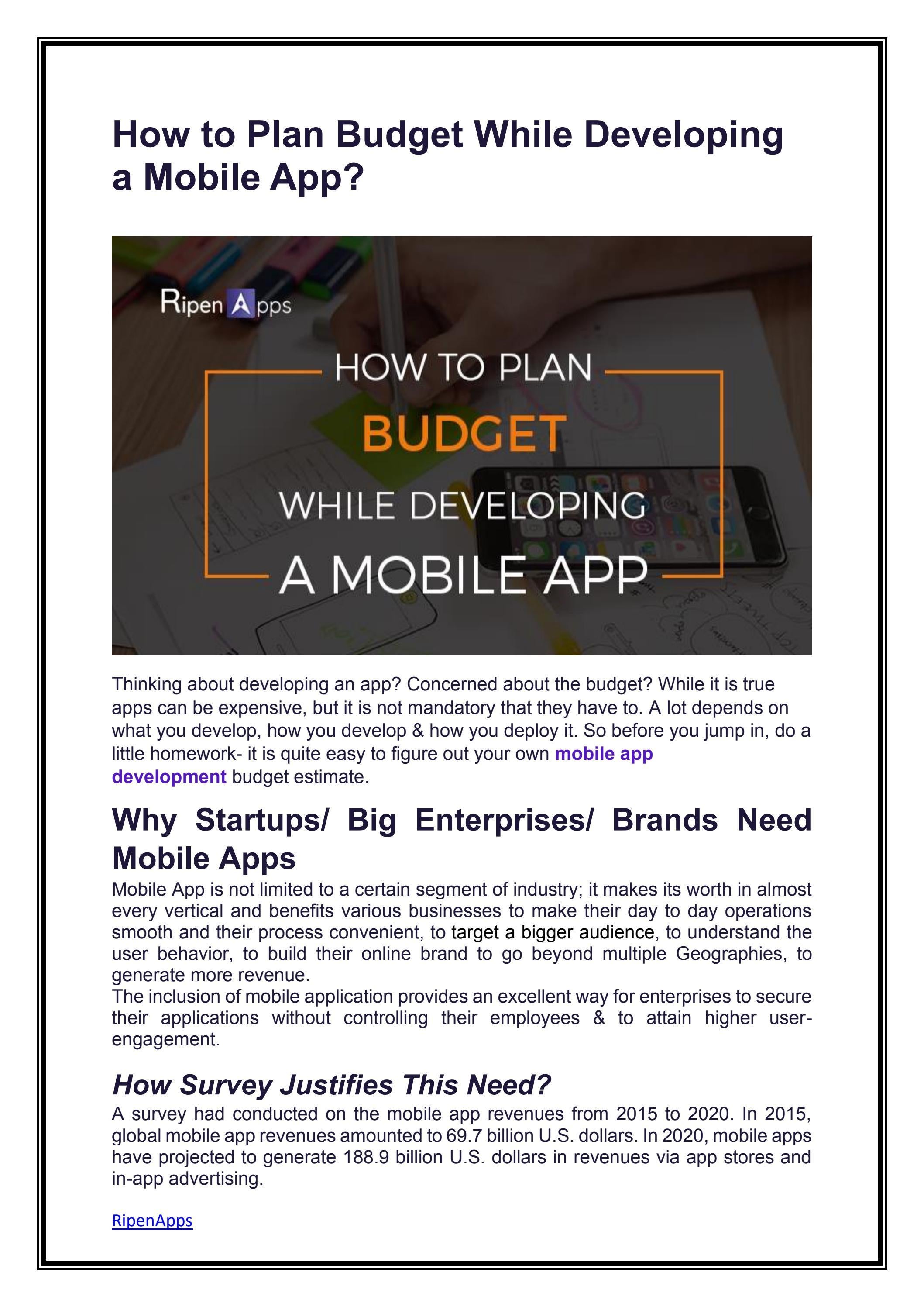 How To Plan Budget While Developing A Mobile App By Kylie Joy Issuu