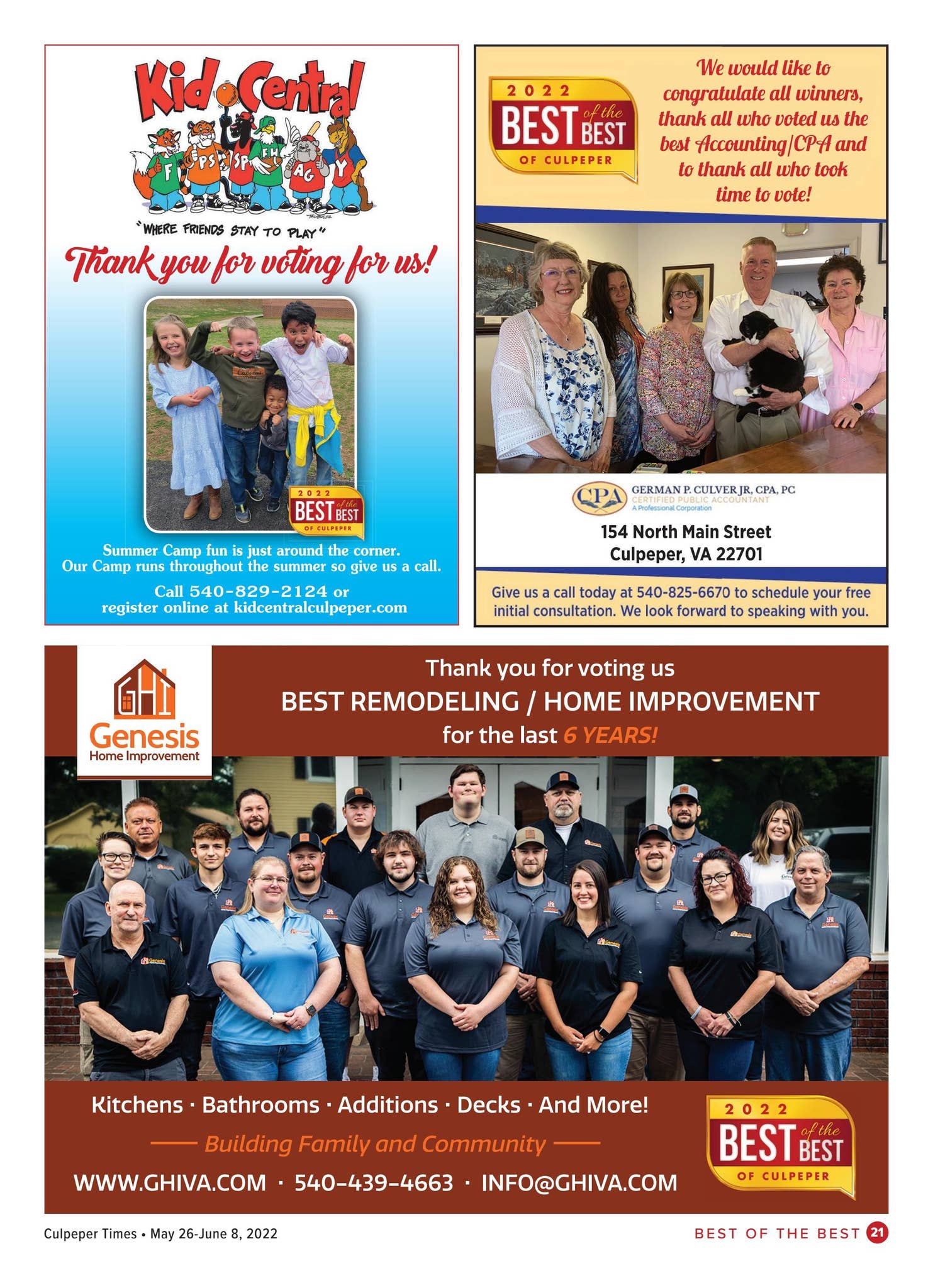 Culpeper Times Best of the Best 2022 by InsideNoVa - Issuu