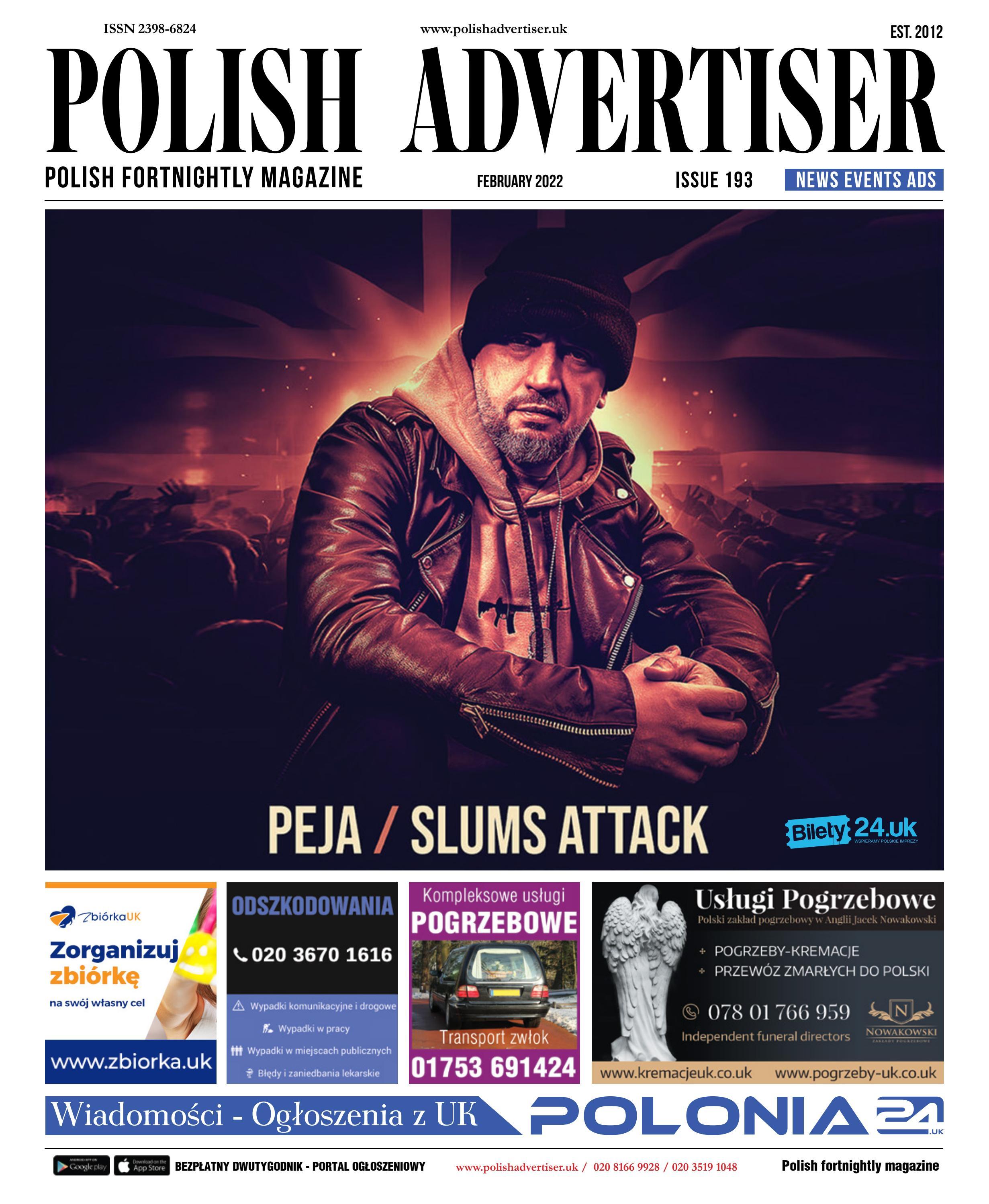 Polish Advertiser Issue (193) 2022.02.02 by Polish Advertiser UK - Issuu