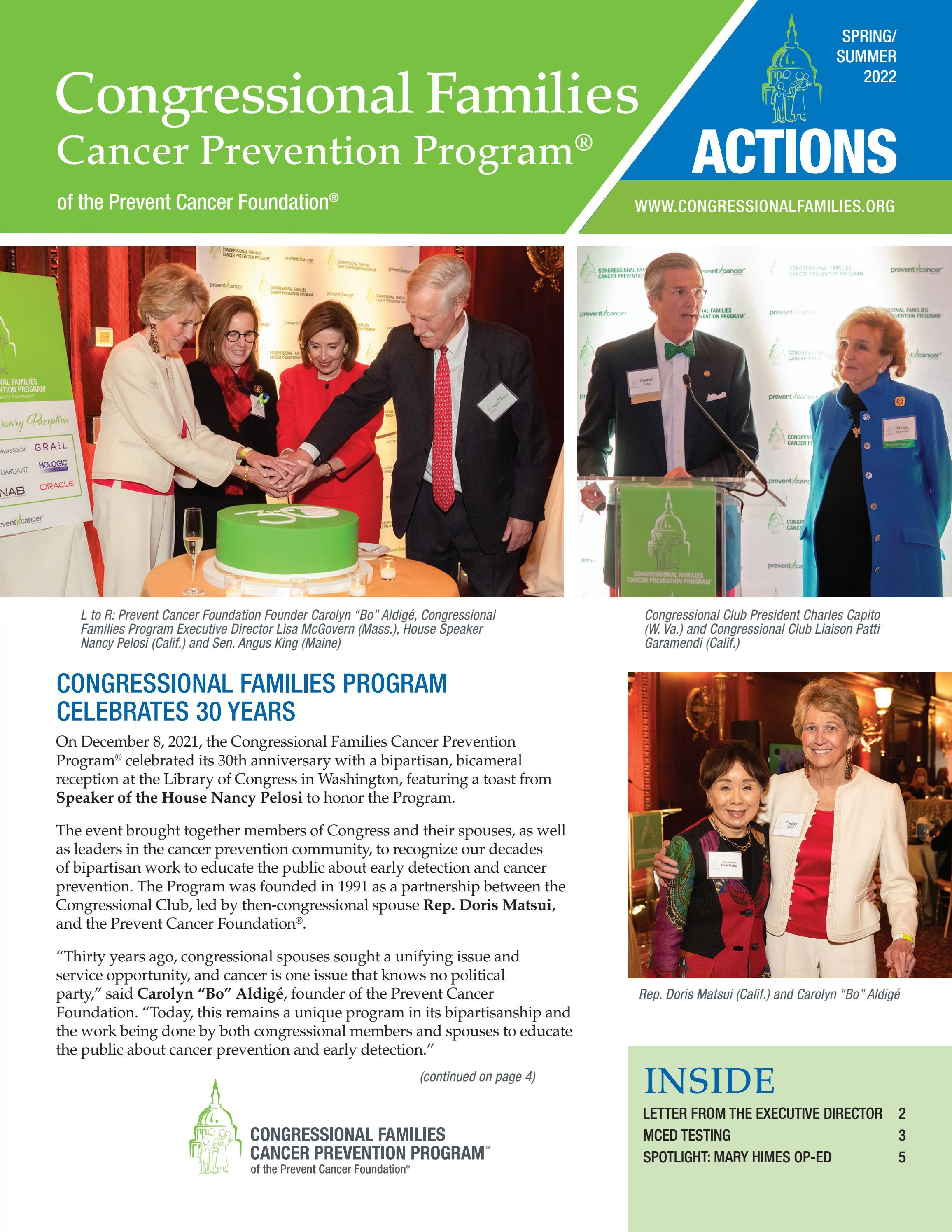 Congressional Families Actions - Spring/Summer 2022 by Prevent Cancer ...